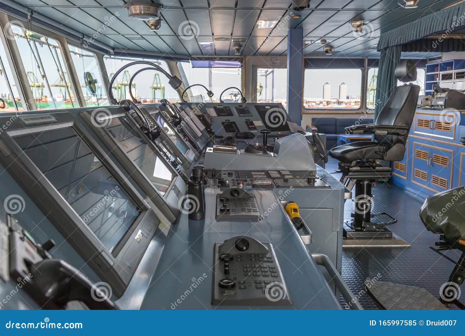 Navigation bridge stock image. Image of instruments - 165997585