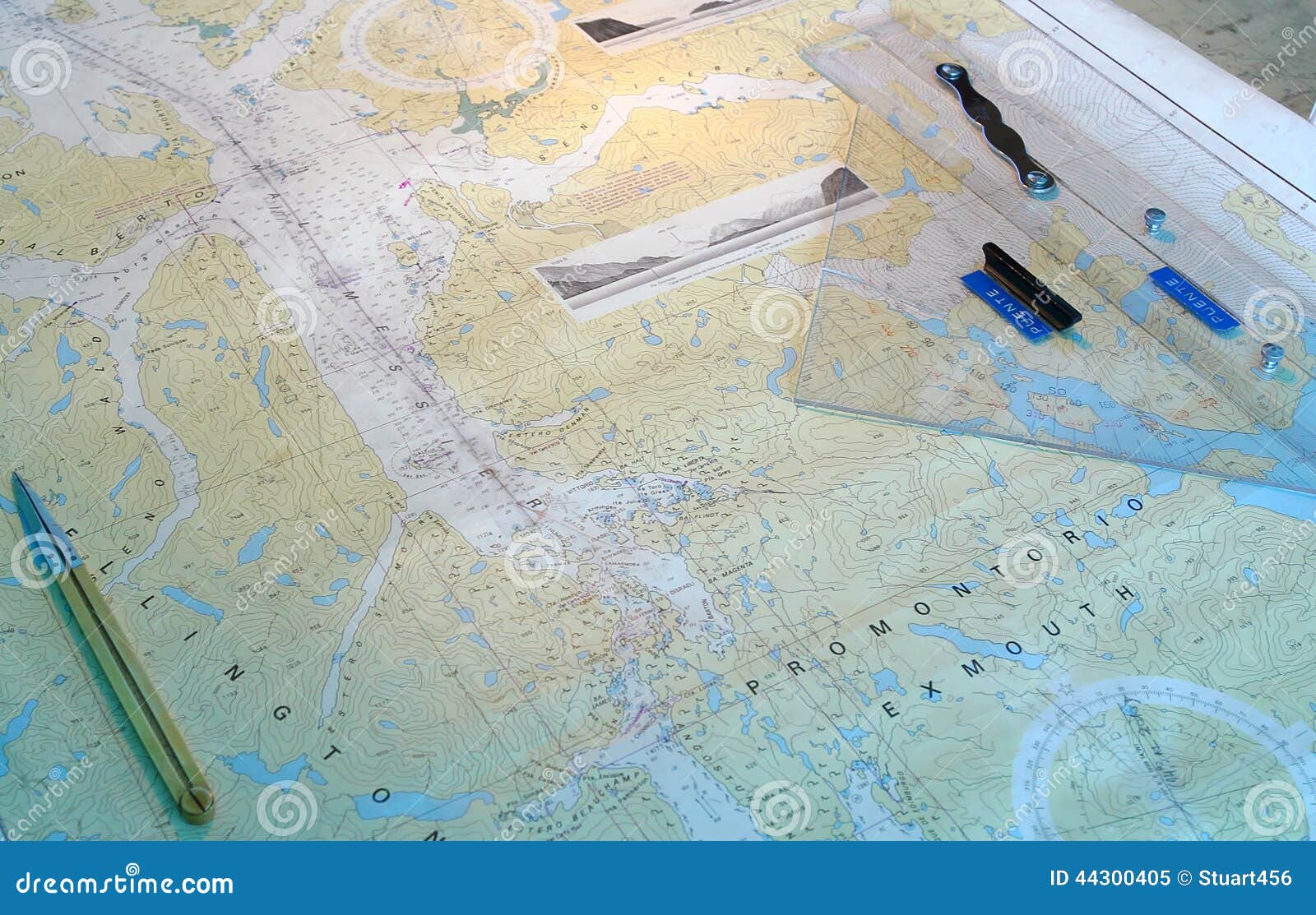 Navigation Chart stock image. Image of ruler, navigation - 44300405