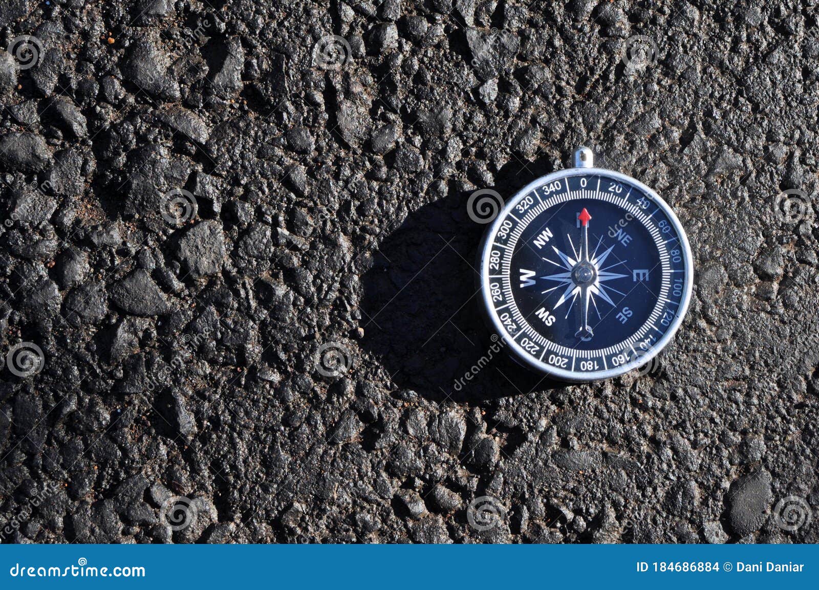 Navigation Compass in Asphalt Ground Outdoor Stock Photo - Image of ...