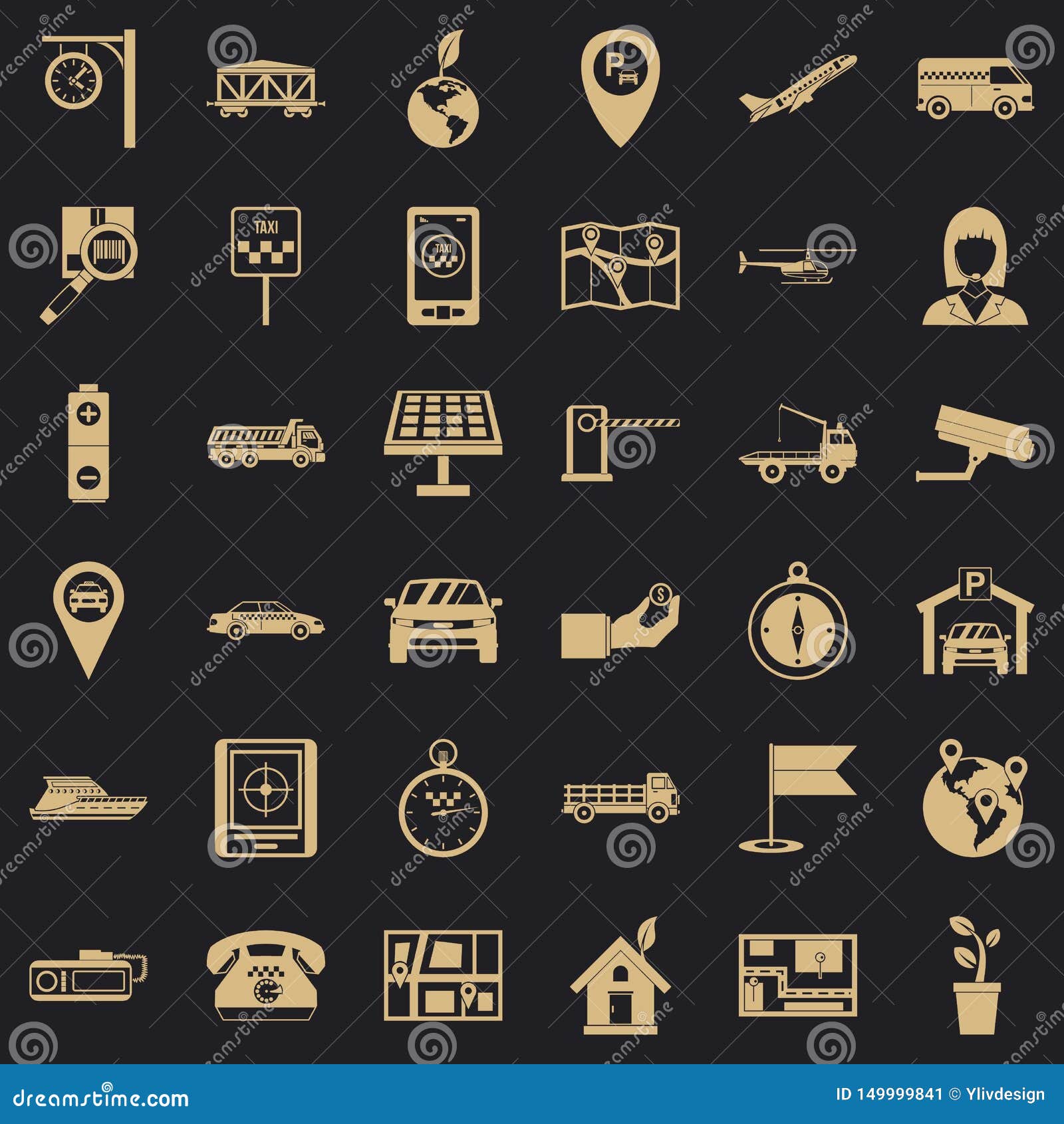 Navigation Complex Icons Set, Simple Style Stock Vector - Illustration ...