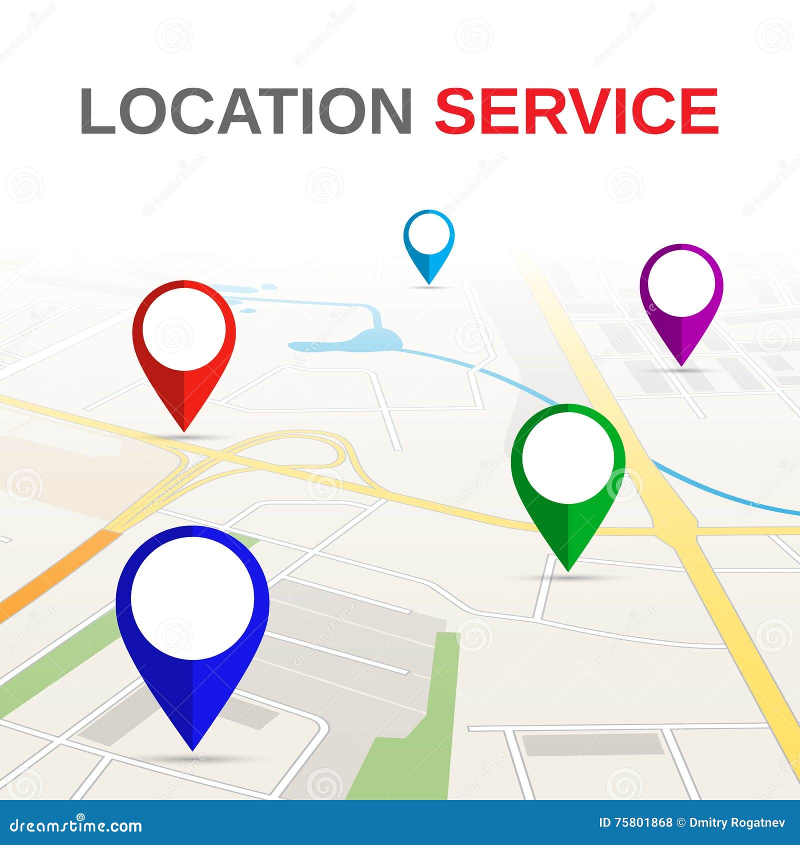 Navigation Concept Road City Map Stock Vector - Illustration of ...