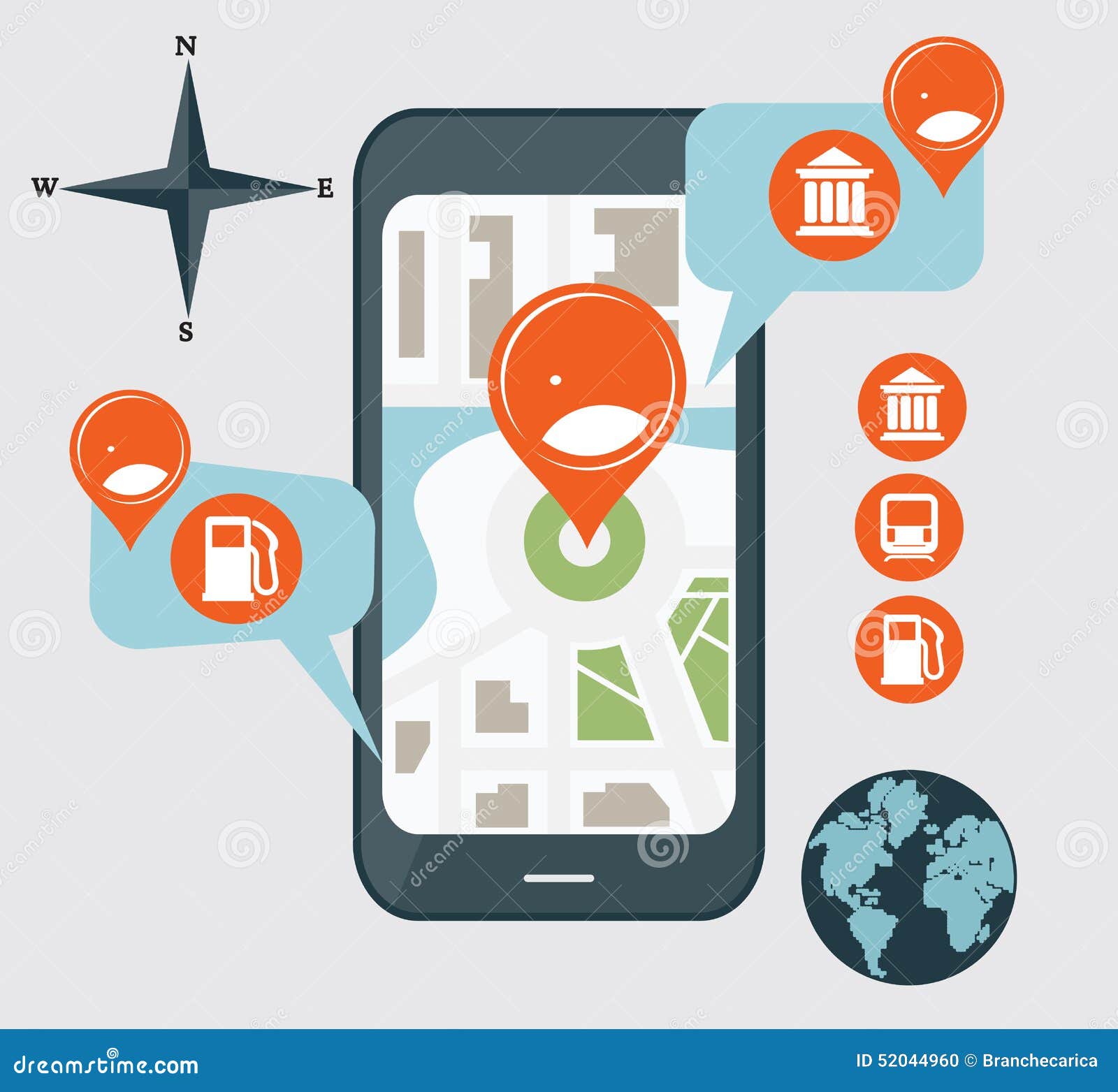 Navigation concept stock vector. Illustration of icon - 52044960