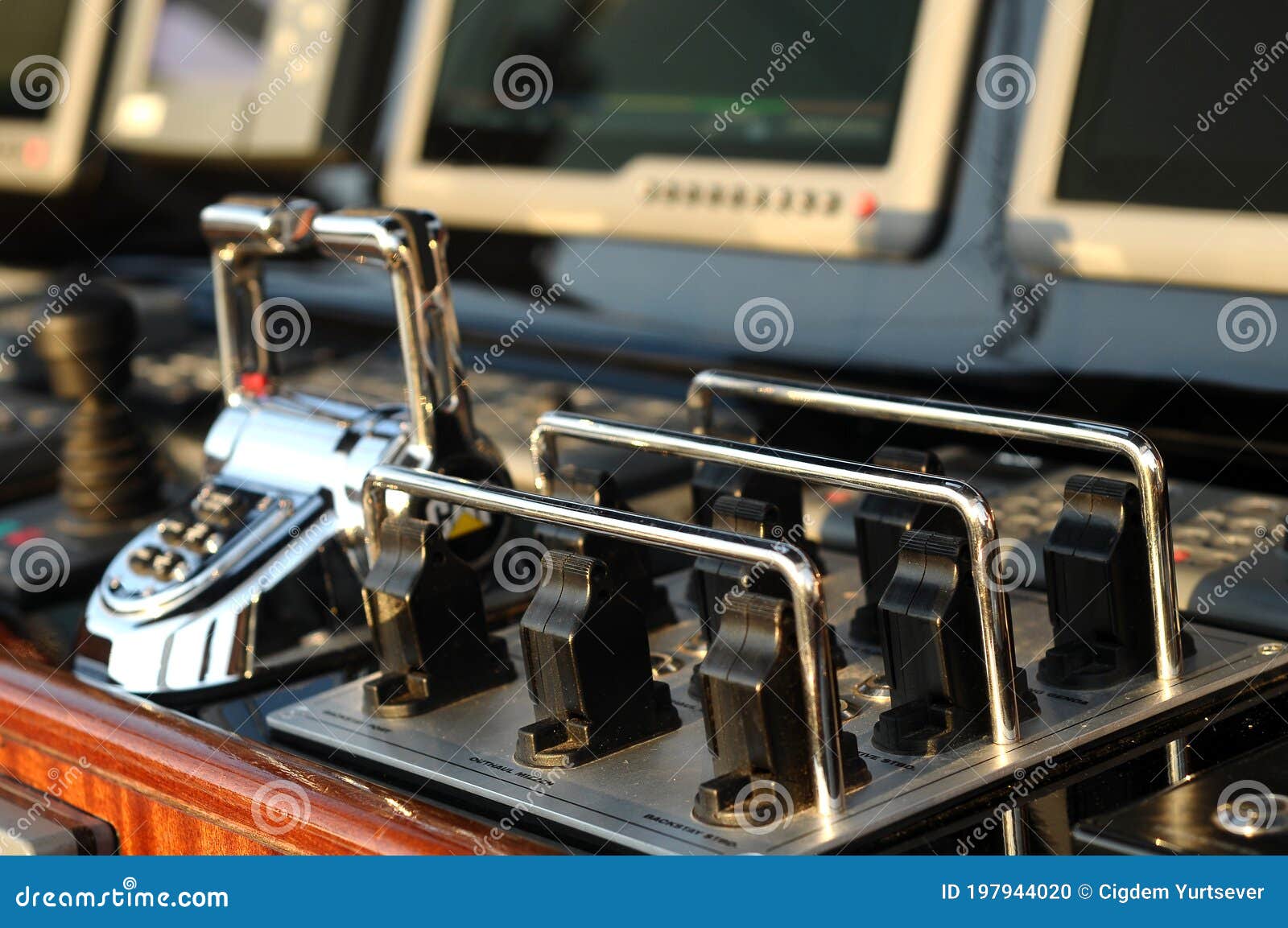 Navigation Desk and Engine Control Handle on the Luxury Big Classical ...