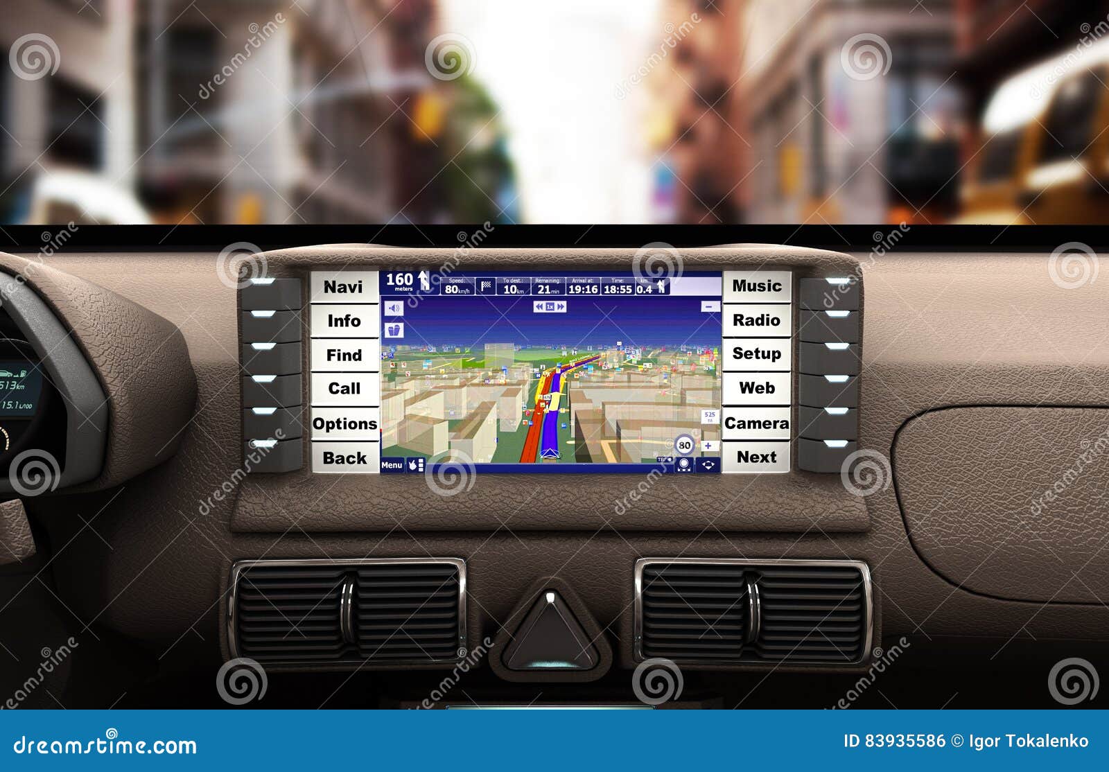 Navigation Device in the Car 3d Illustration Stock Illustration ...