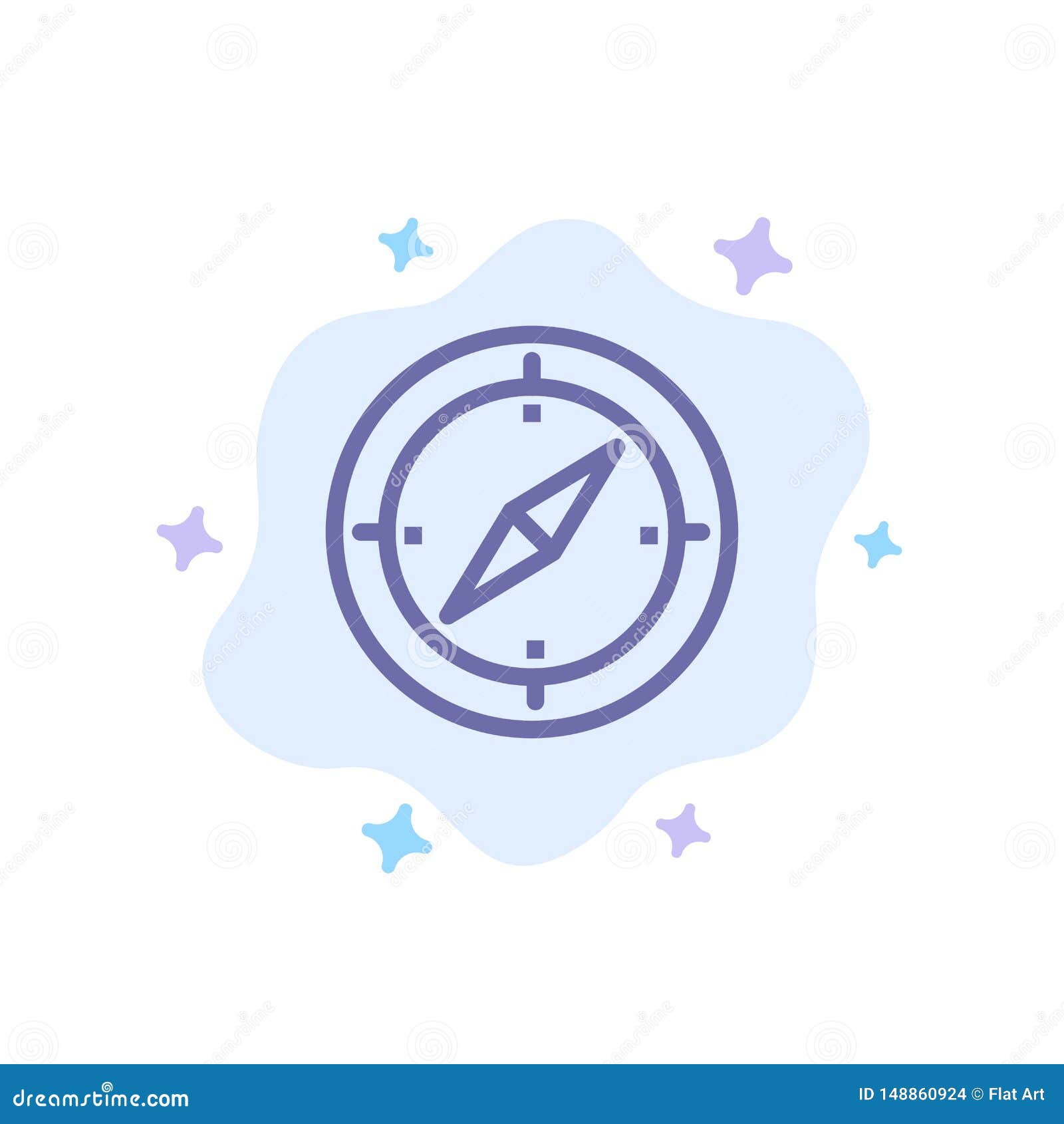 Navigation, Direction, Compass, Gps Blue Icon on Abstract Cloud ...