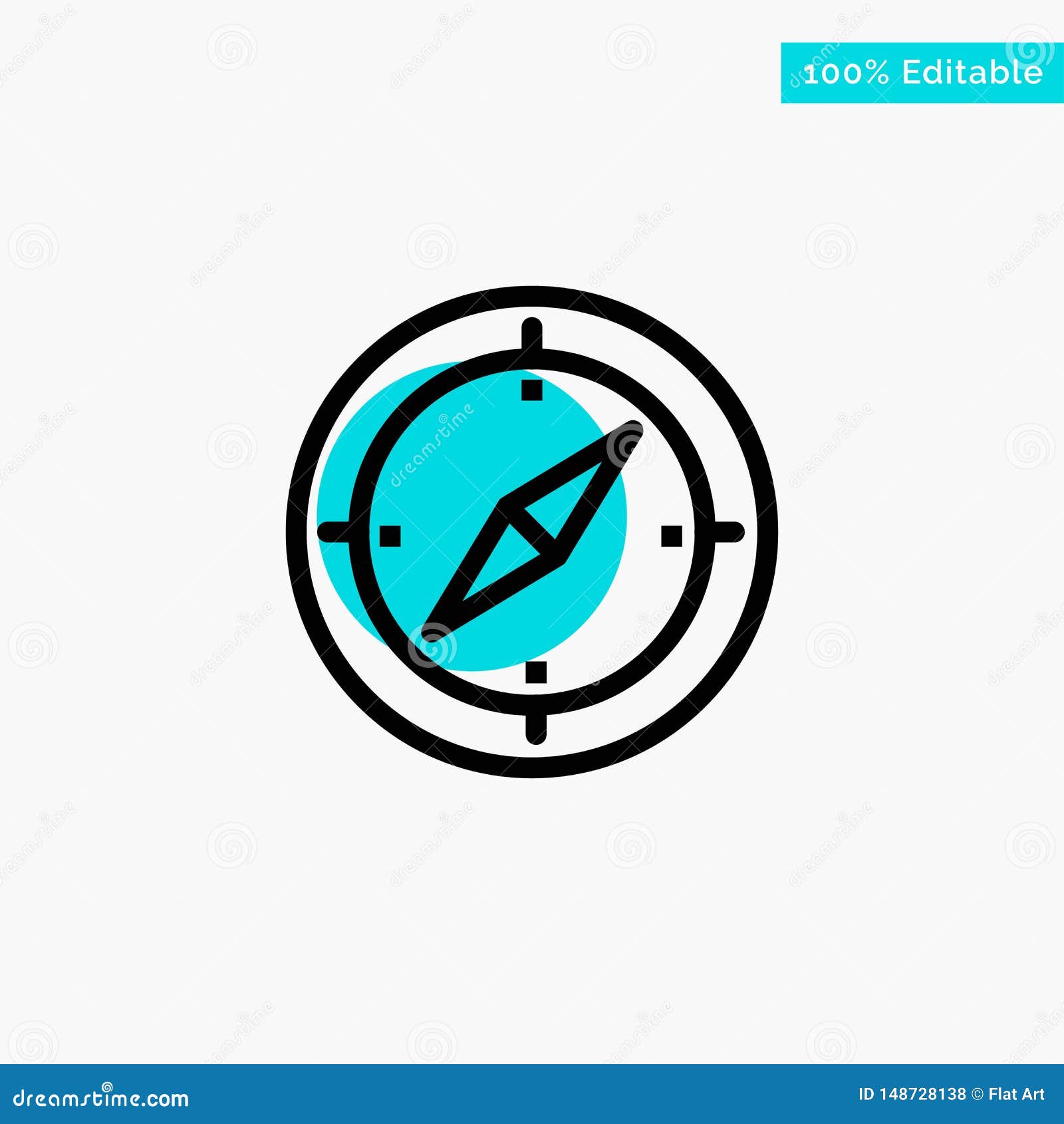 Navigation, Direction, Compass, Gps Turquoise Highlight Circle Point ...