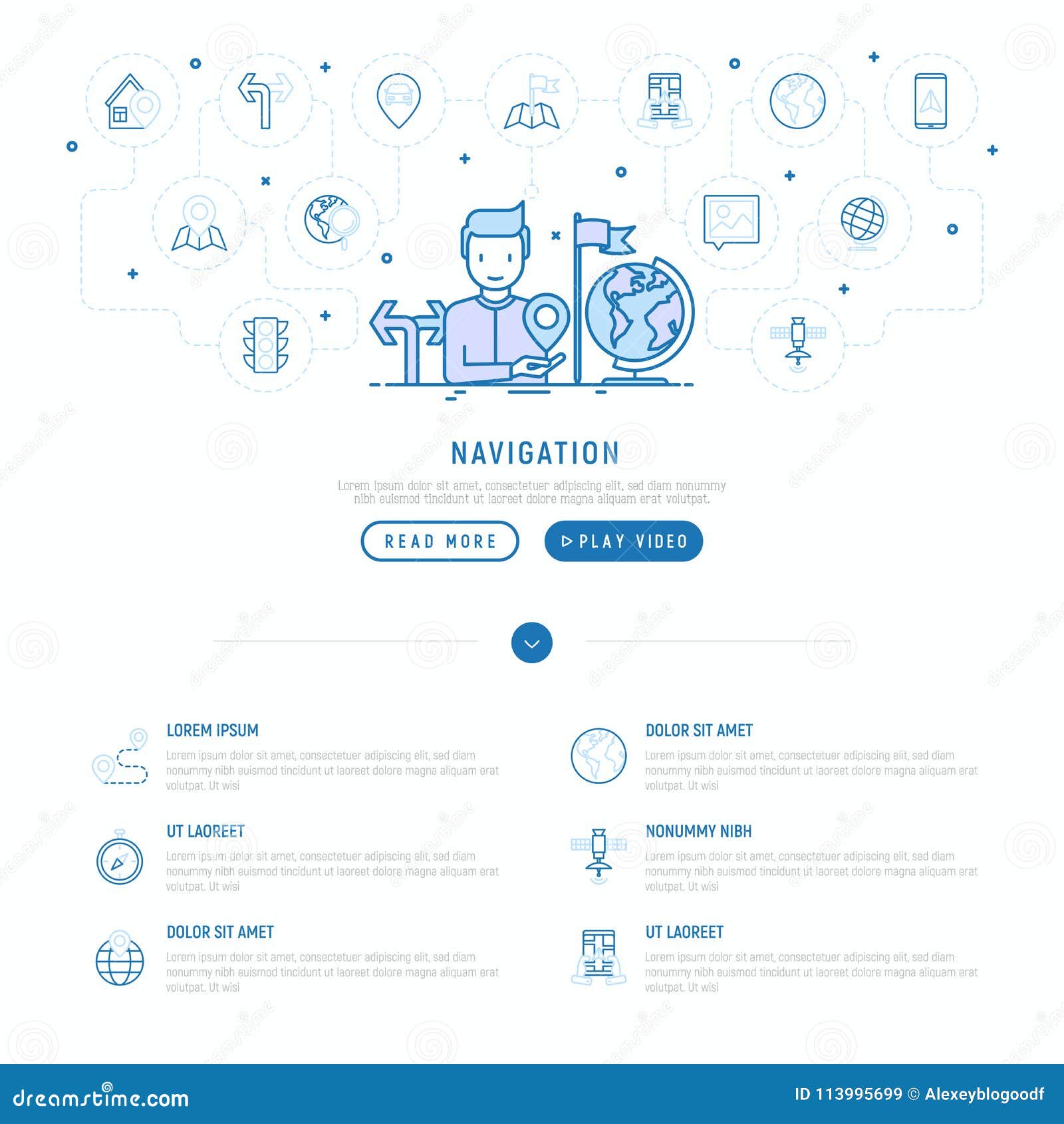 Navigation and Direction Concept Stock Vector - Illustration of ...