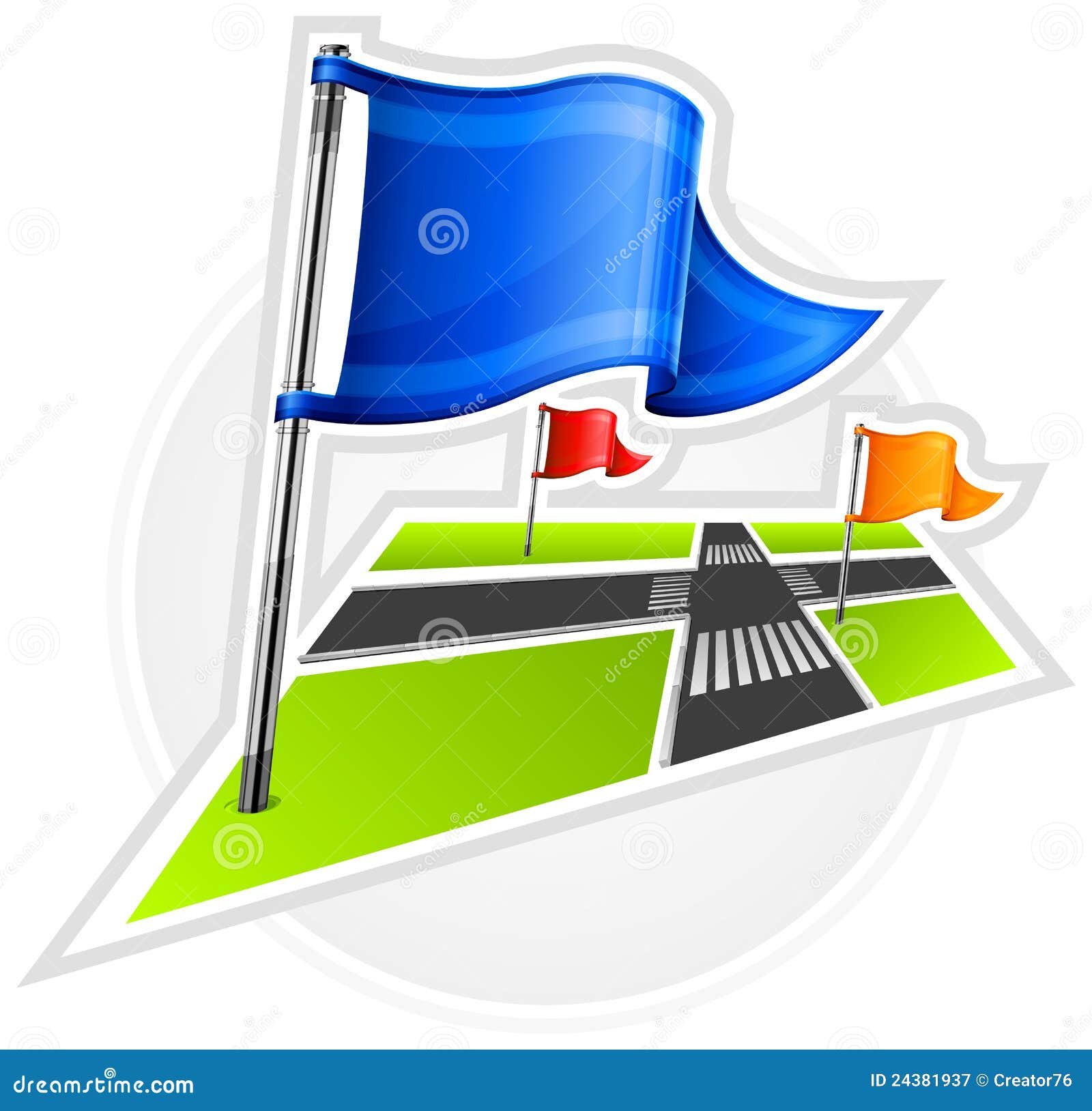 Navigation with flags stock vector. Illustration of destination - 24381937