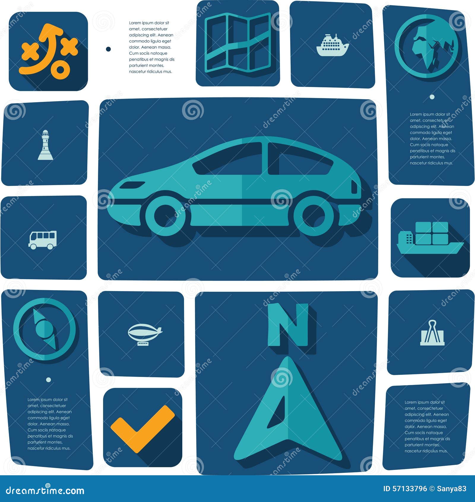 Navigation Flat Infographic Stock Vector - Illustration of information ...