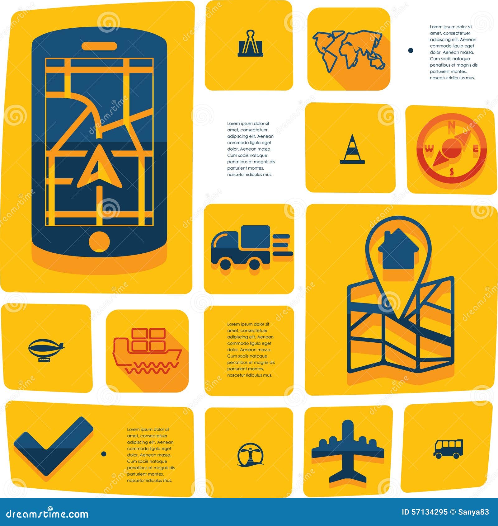 Navigation Flat Infographic Stock Vector - Illustration of modern ...