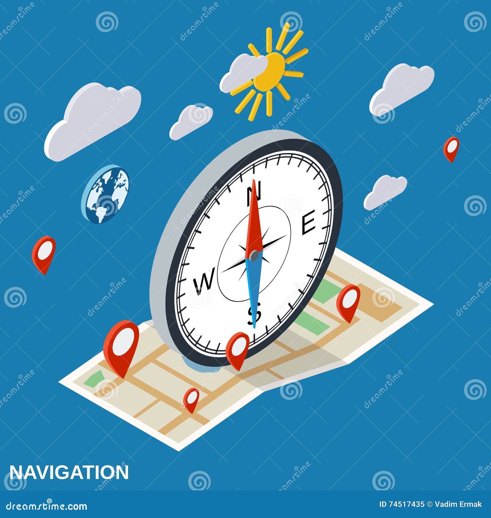 Navigation Flat Isometric Vector Concept Stock Vector - Illustration of ... Navigation Flat Isometric Vector Concept Stock Vector - Illustration of ...
