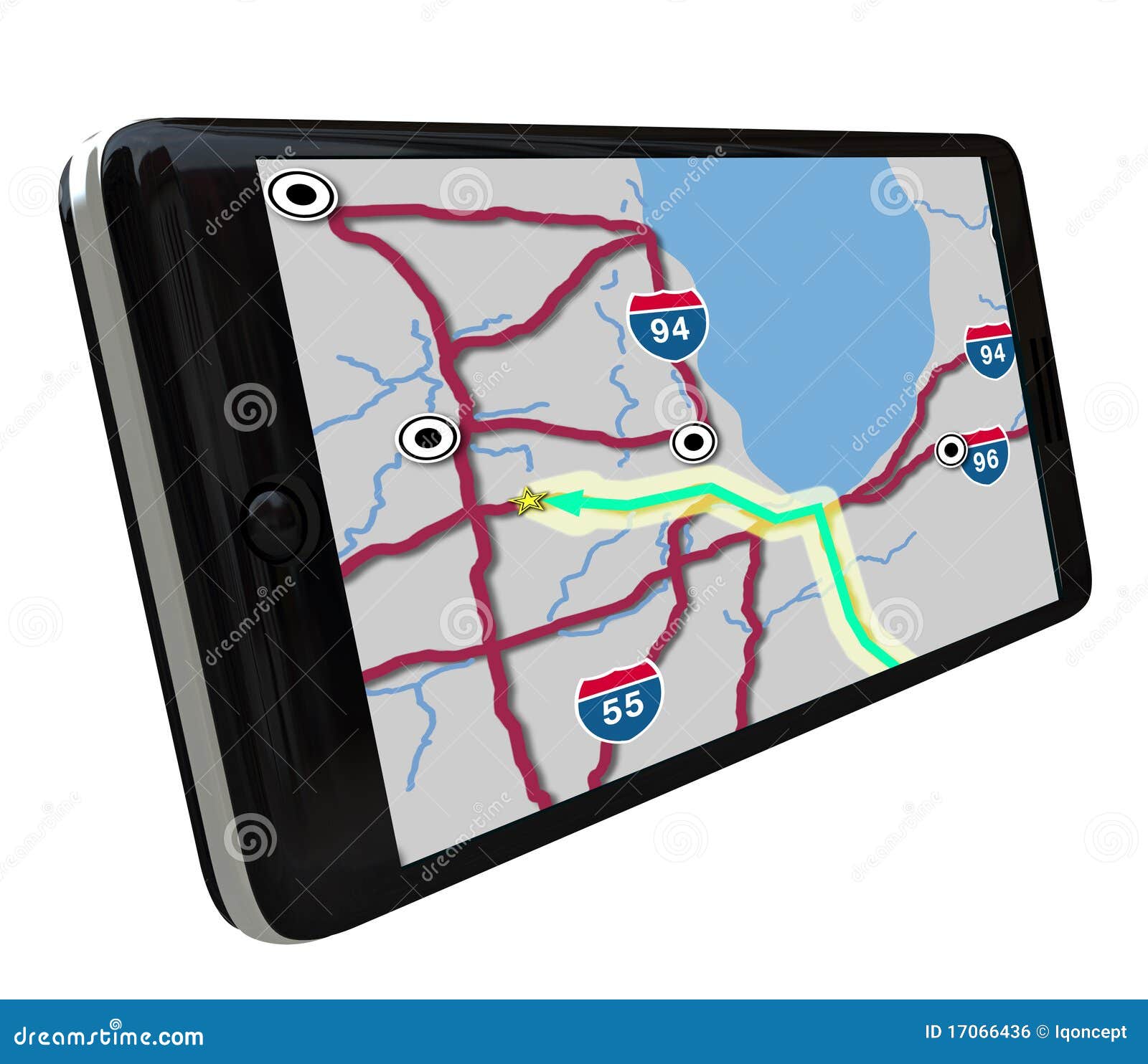 Navigation GPS Software on Smart Phone Stock Illustration ...