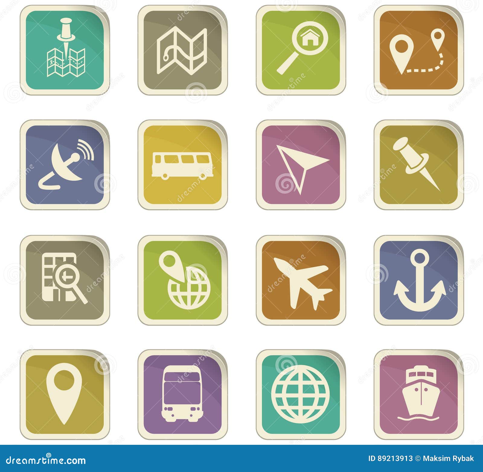 Navigation icon set stock illustration. Illustration of pointer - 89213913
