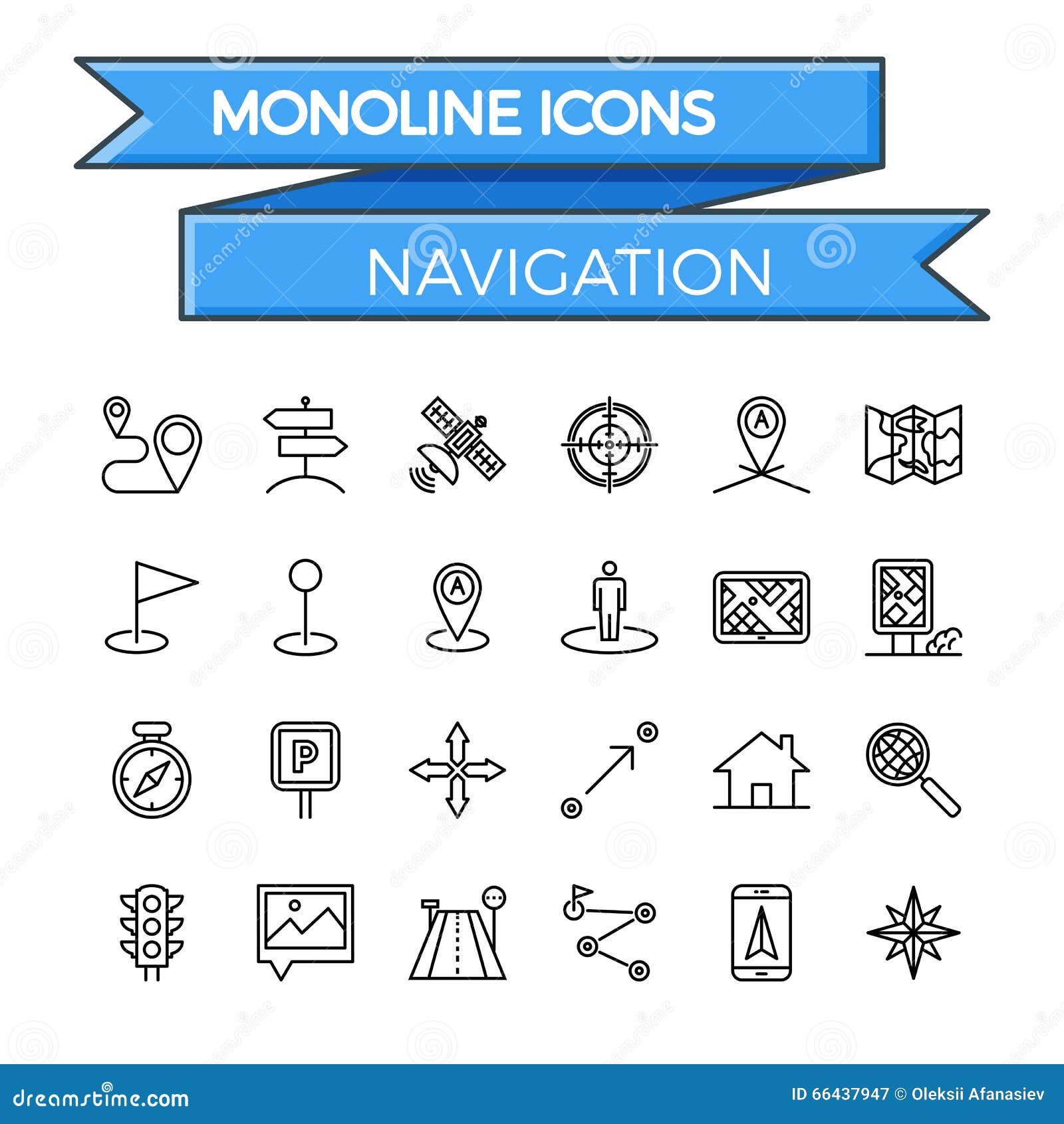 Navigation icon set stock vector. Illustration of collection - 66437947