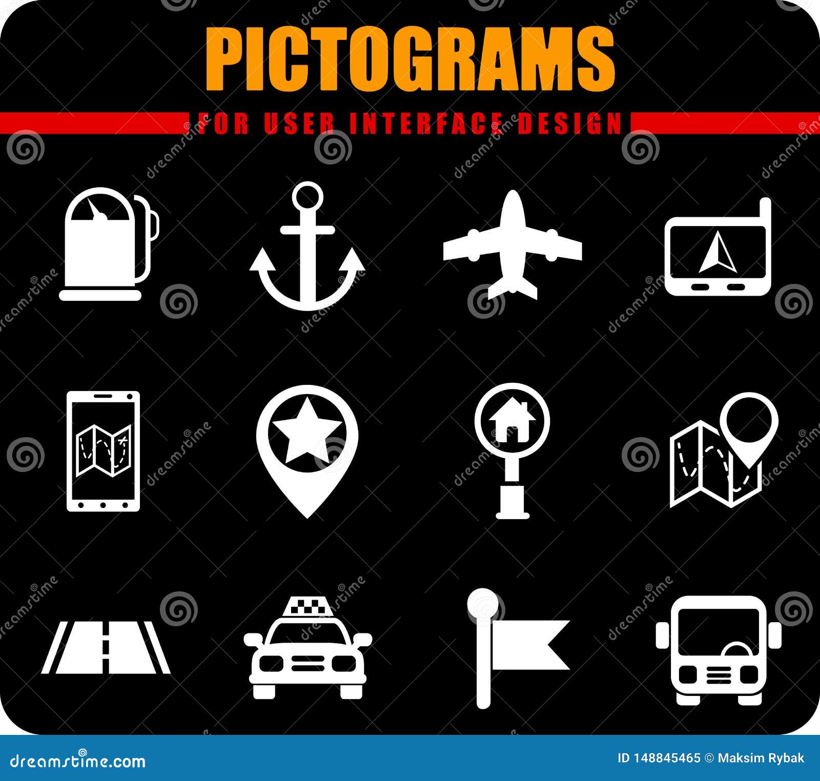 Navigation icon set stock vector. Illustration of navigator - 148845465