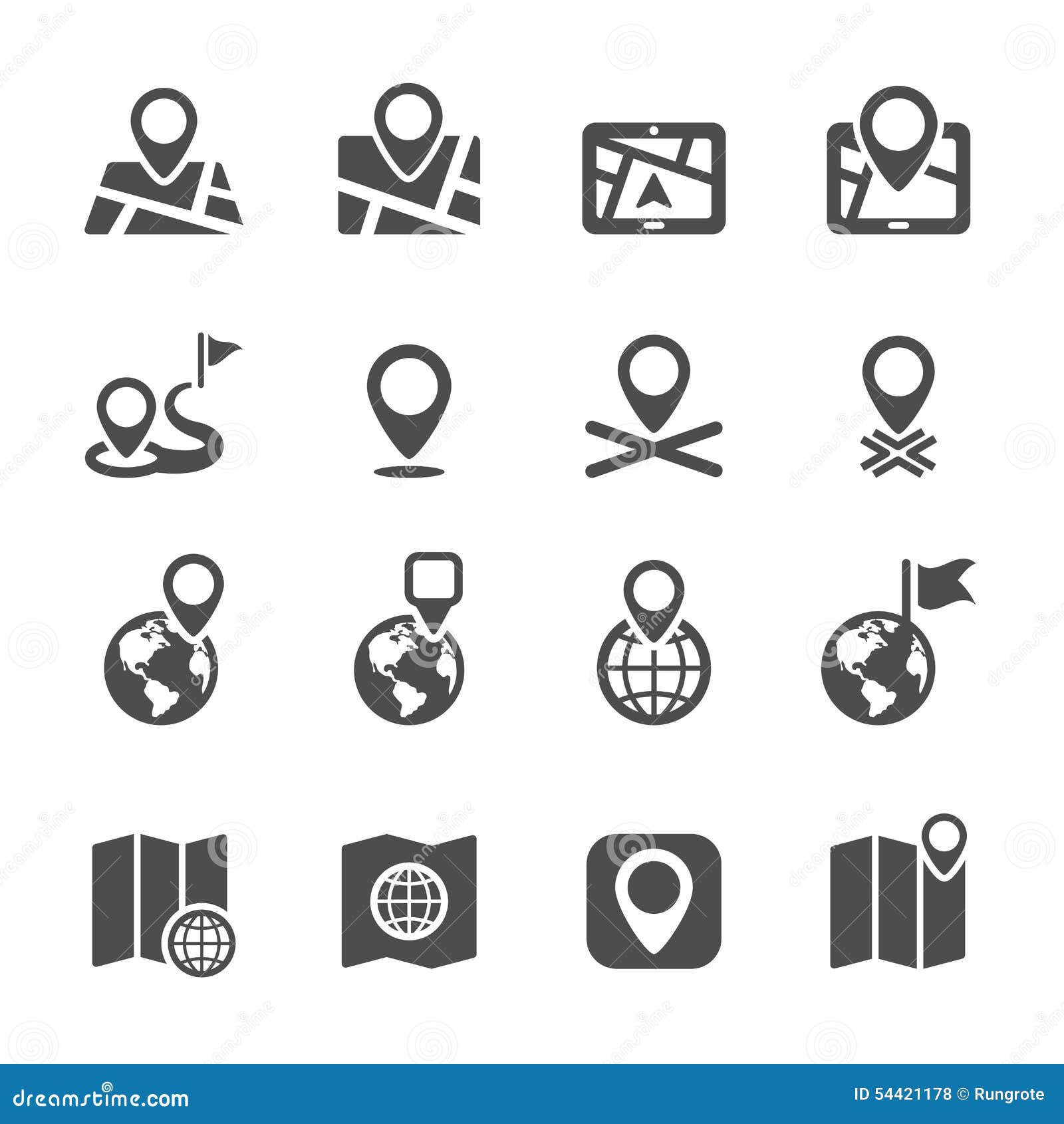 Navigation Icon Set, Vector Eps10 Stock Vector - Illustration of ...