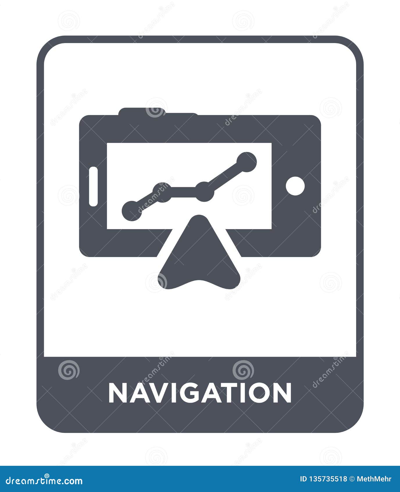 Navigation Icon in Trendy Design Style. Navigation Icon Isolated on ...