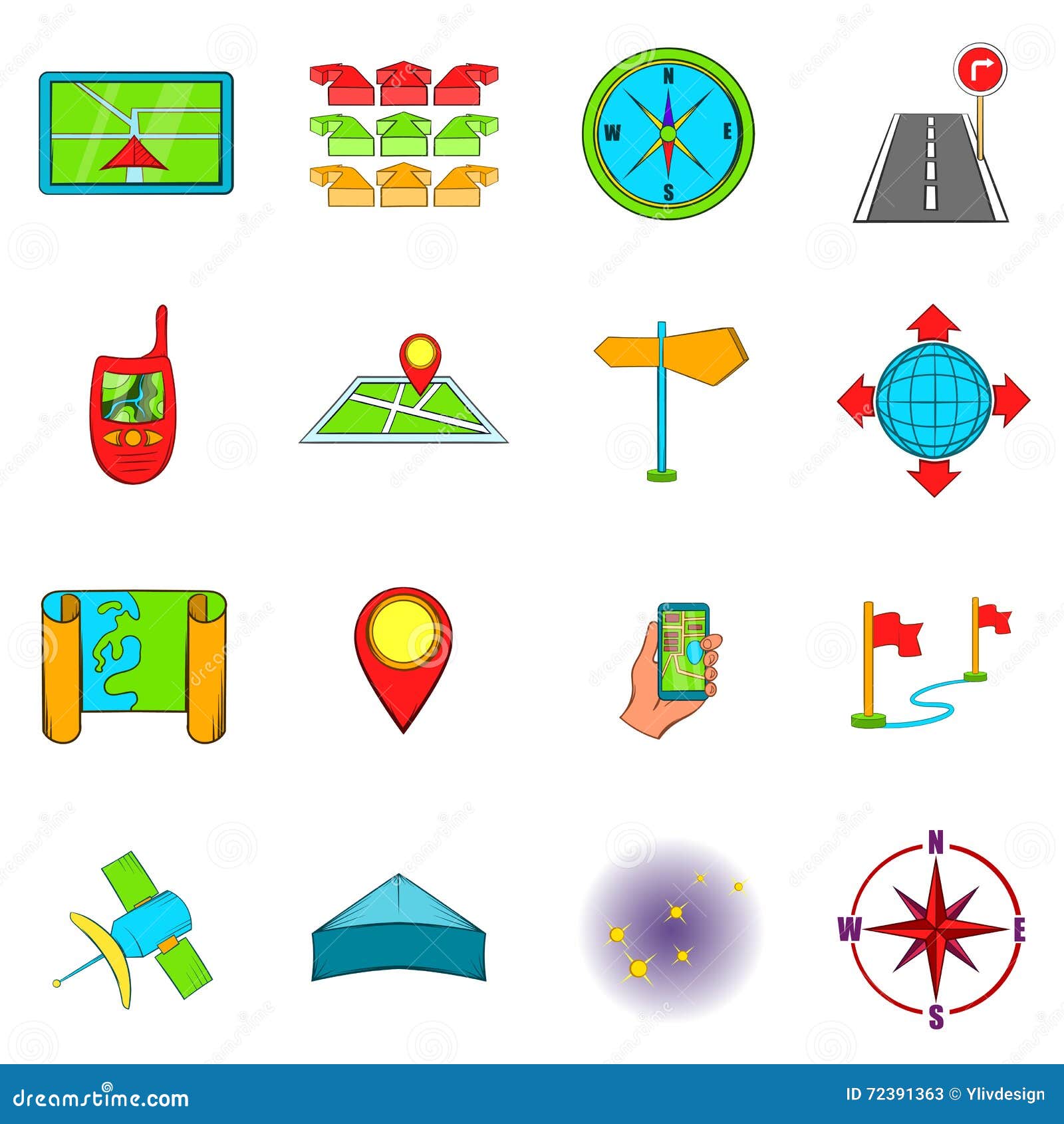 Navigation icons set stock vector. Illustration of highway - 72391363