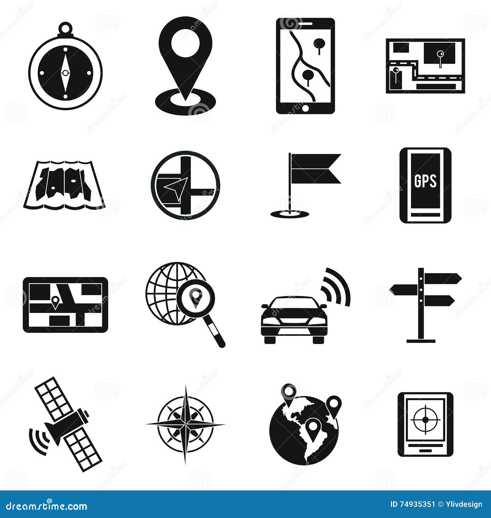 Navigation Icons Set, Simple Stock Vector - Illustration of destination ...