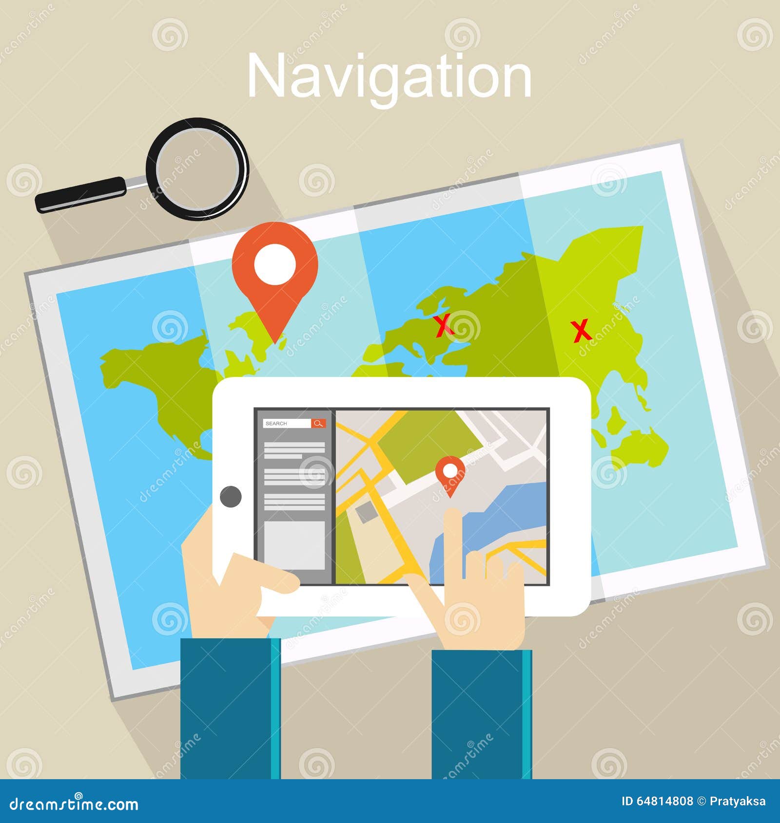 Navigation illustration stock vector. Illustration of icon - 64814808