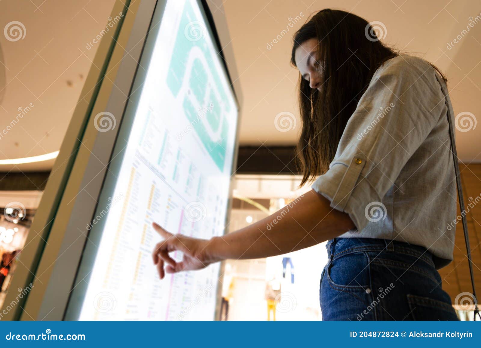 Navigation Info Panel in the Shopping Center, Building Plan with the ...