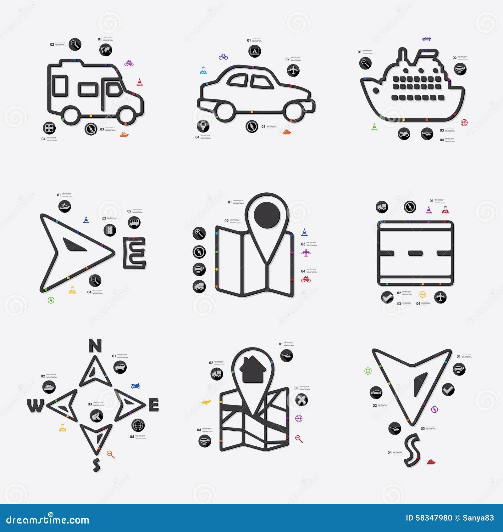 Navigation infographic stock vector. Illustration of abstract - 58347980