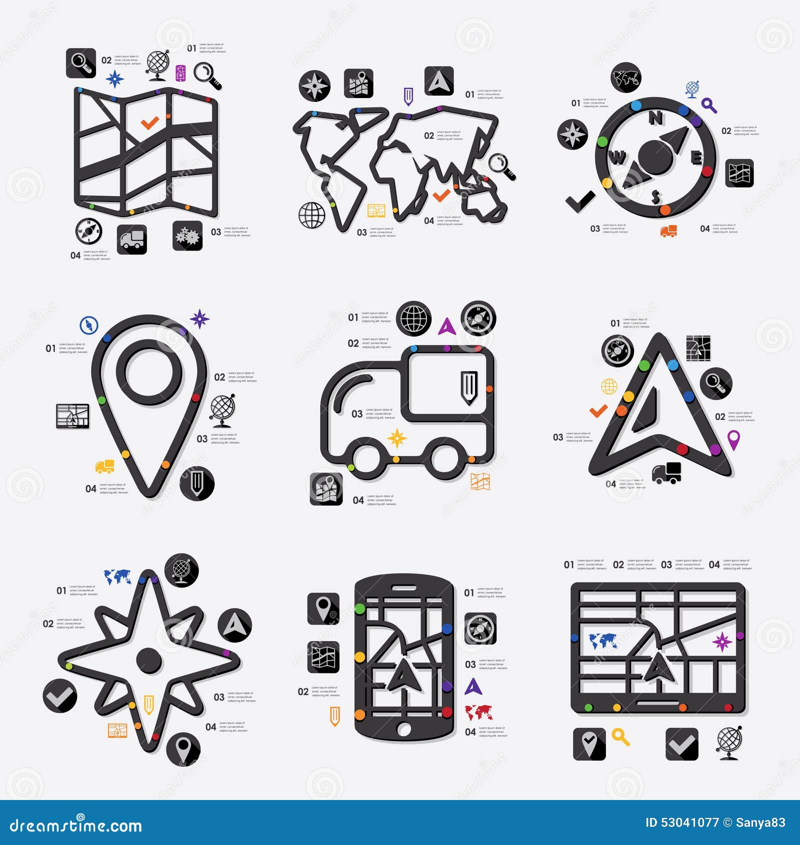 Navigation infographic stock vector. Illustration of color - 53041077