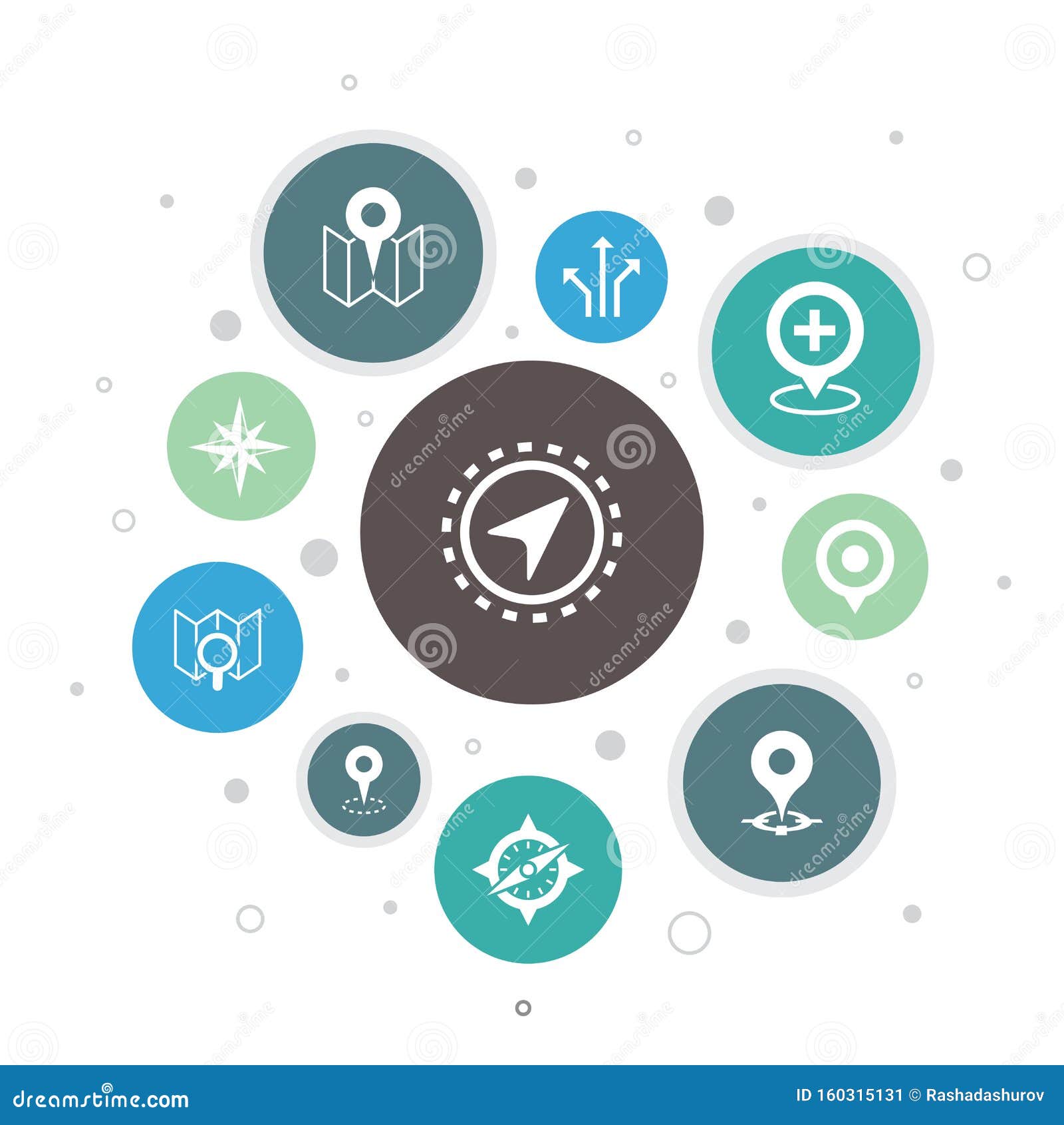 Navigation Infographic Isometric Layout Chart Vector Illustration ...