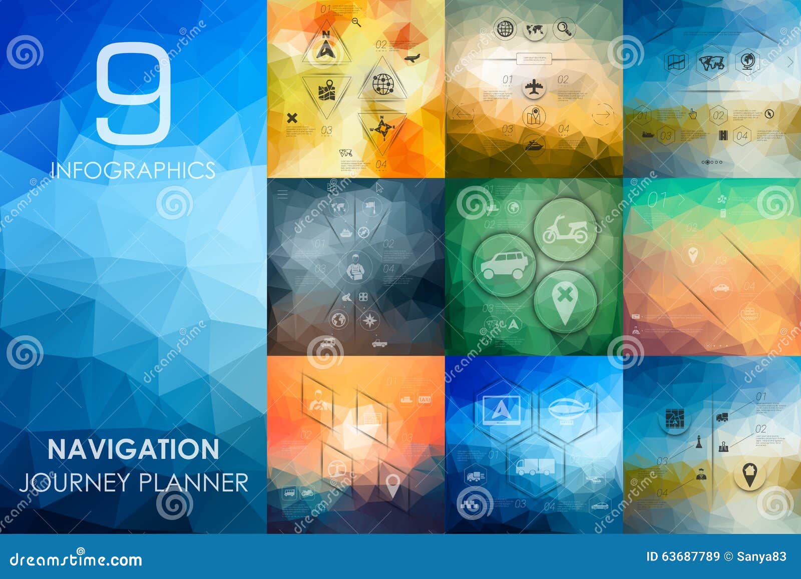 Navigation Infographic with Unfocused Background Stock Vector ...