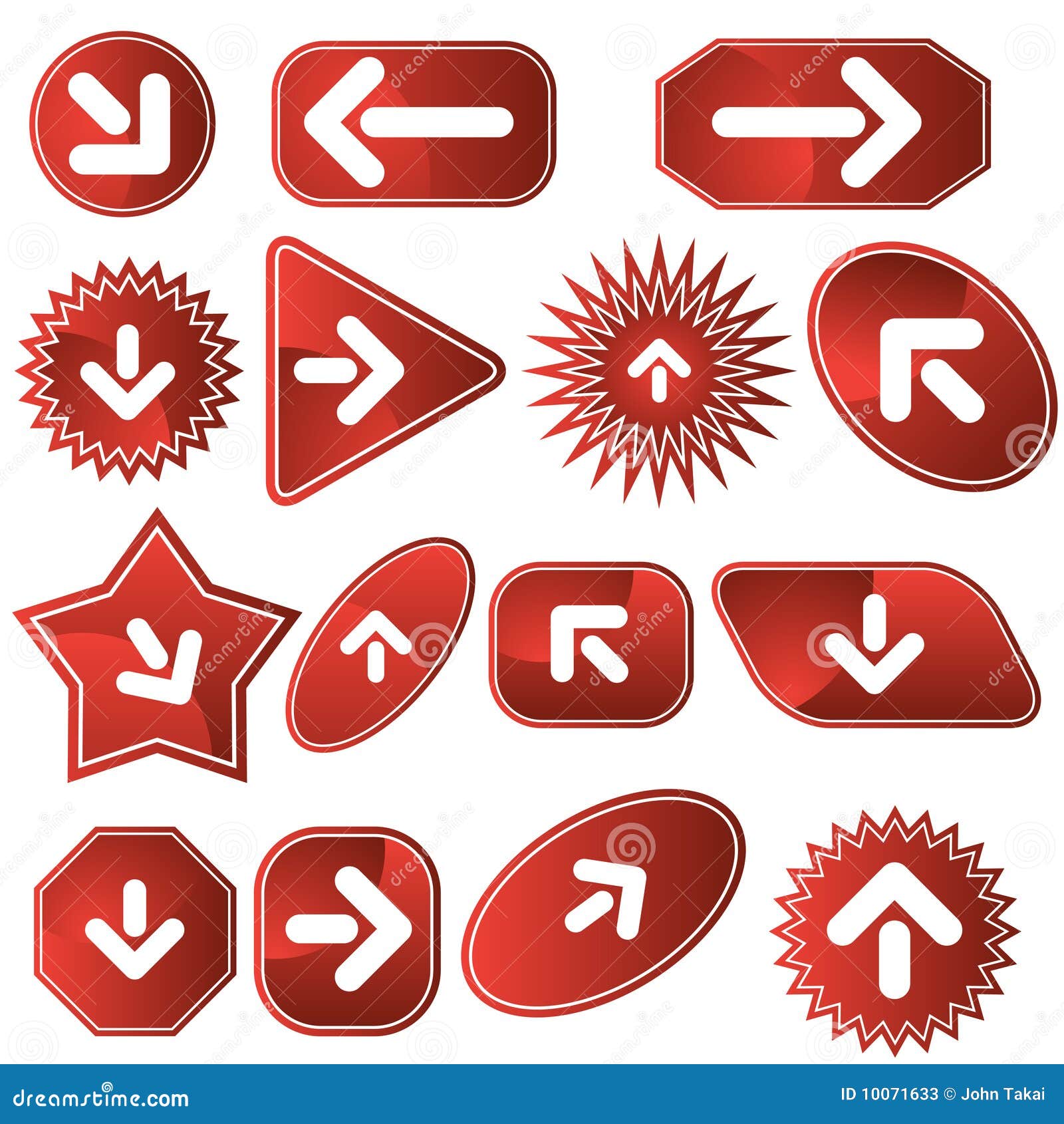 Navigation Label Set - Red stock vector. Illustration of point - 10071633