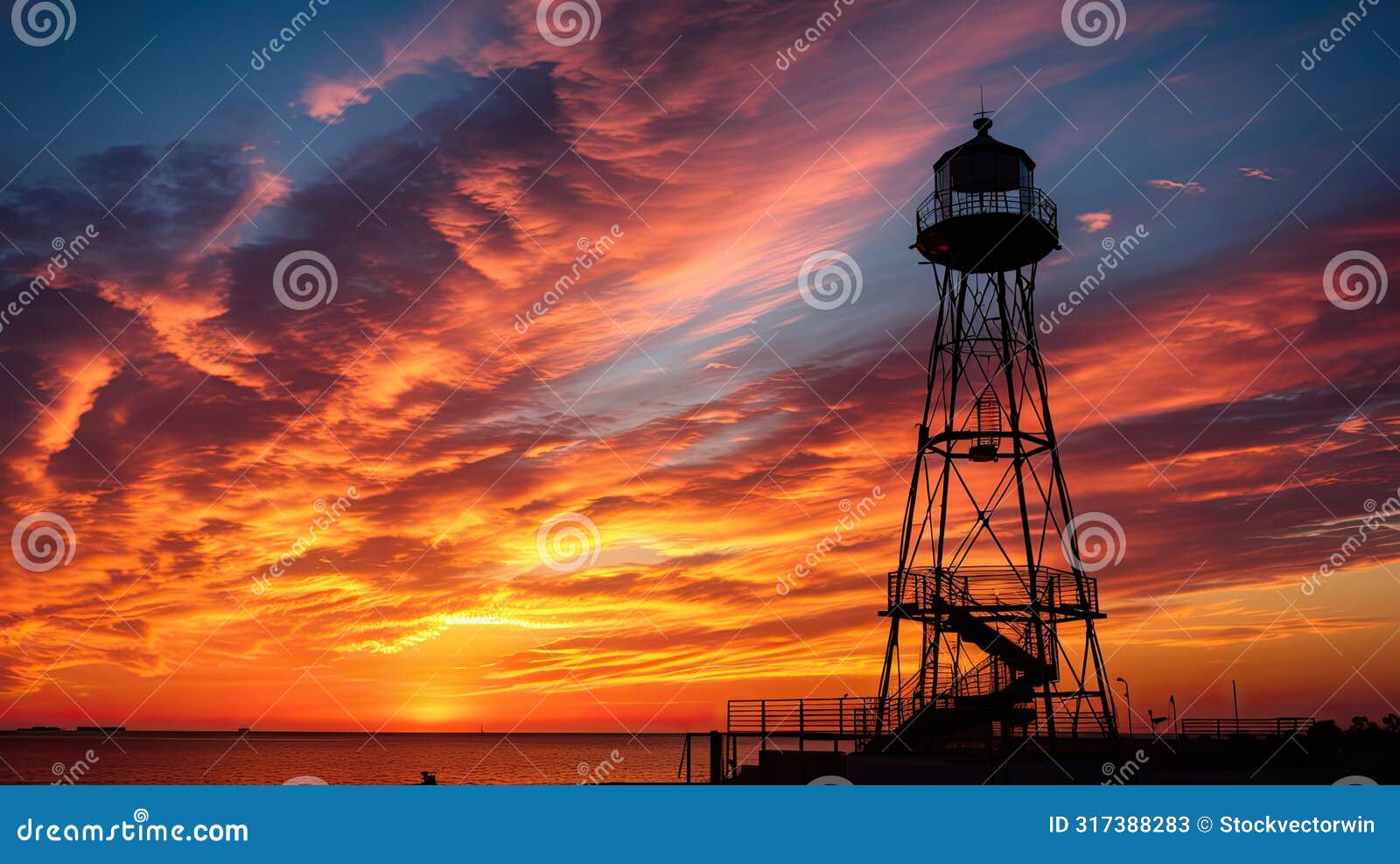 Navigation light tower stock illustration. Illustration of tall - 317388283