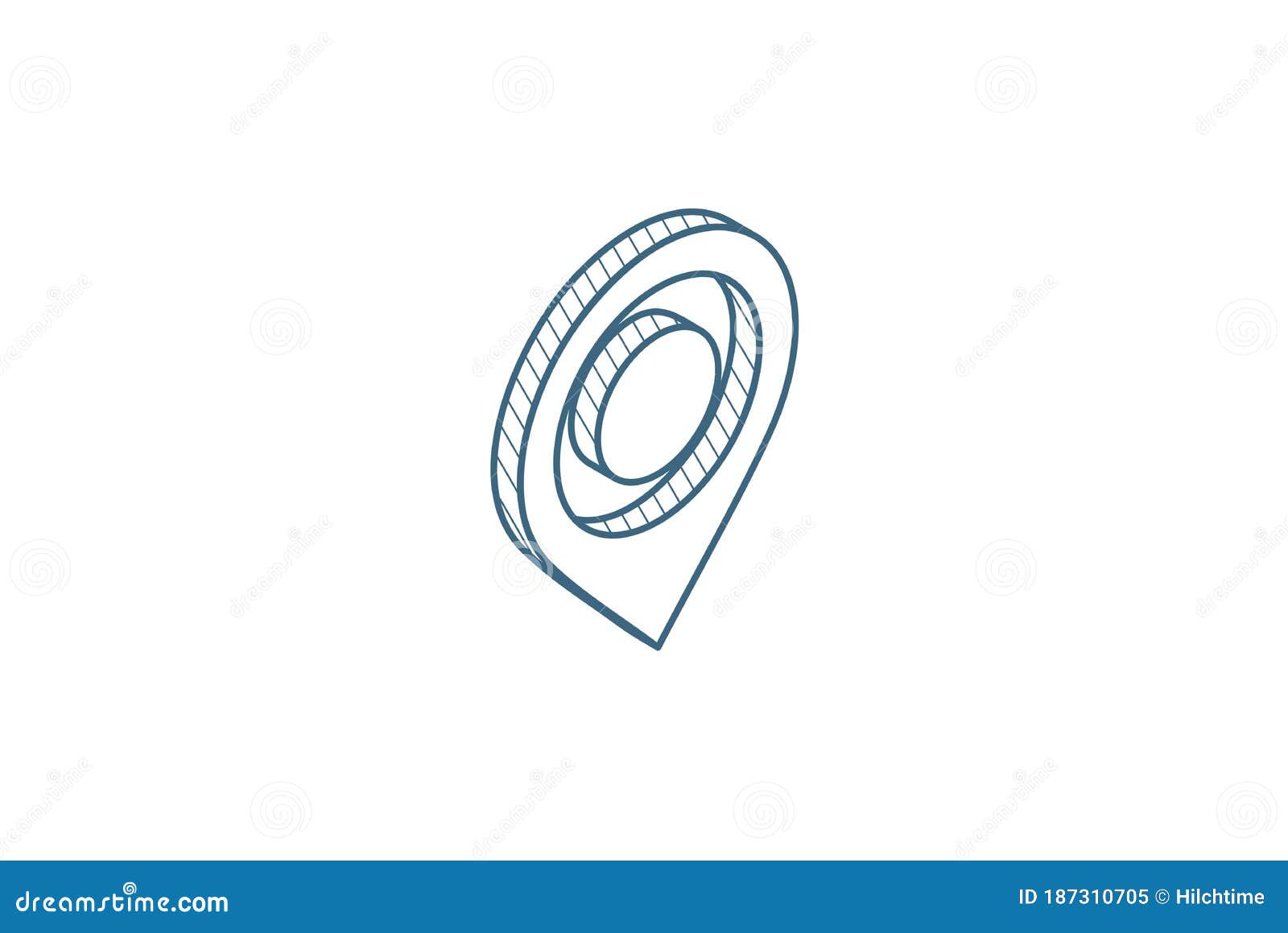 Navigation, Location Marker, Cursor Isometric Icon. 3d Line Art ...