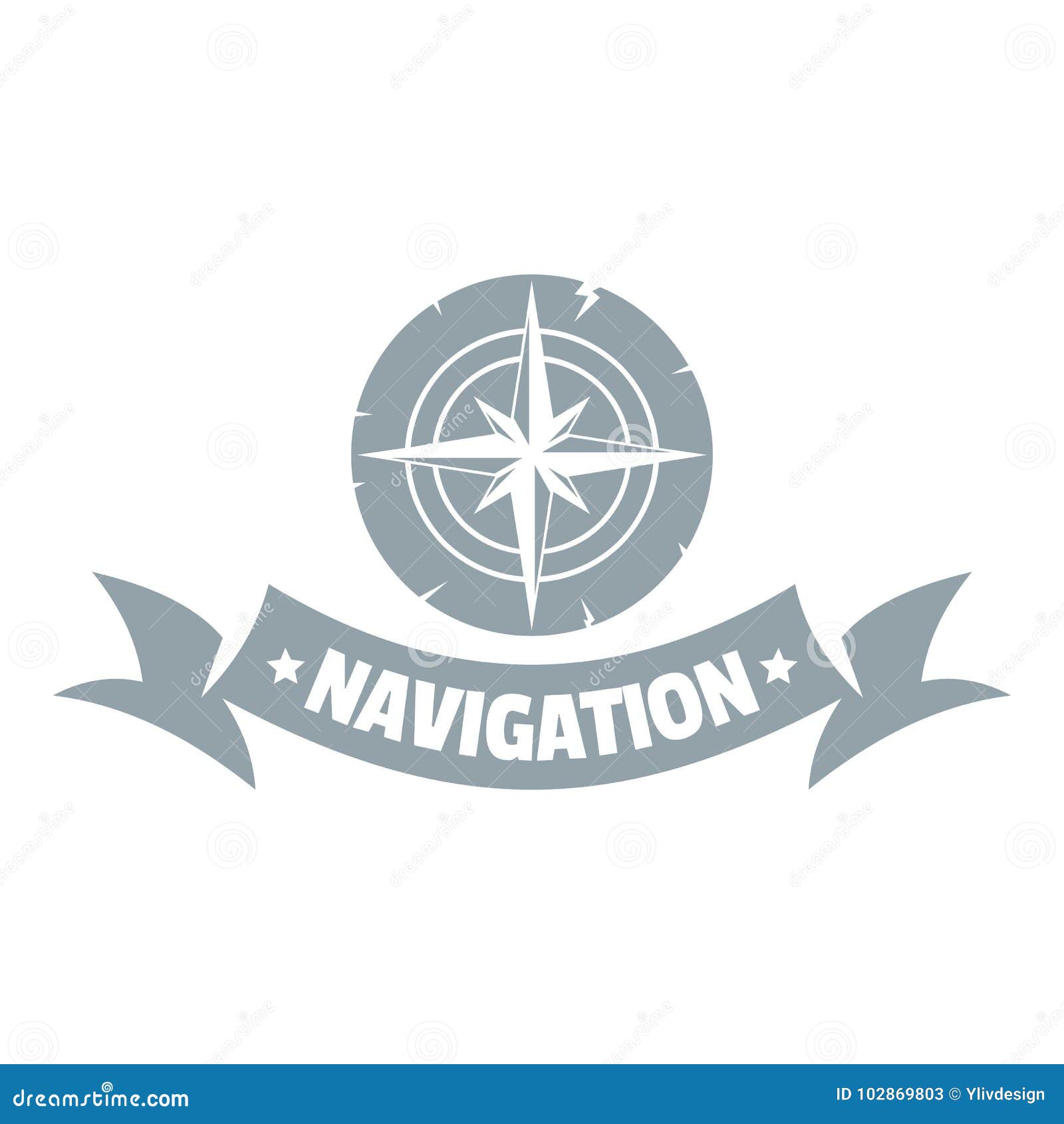 Navigation Logo, Simple Gray Style Stock Vector - Illustration of ...