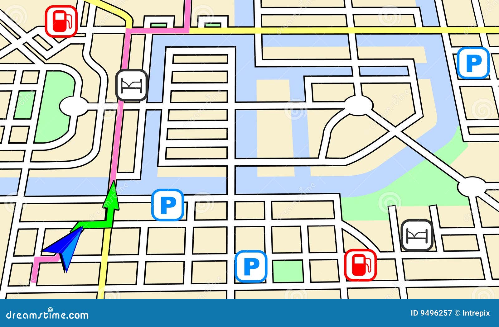 Navigation map stock vector. Illustration of destination - 9496257