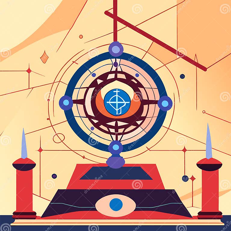 Navigation Map with Compass and Lighthouse. Vector Illustration in Flat ...