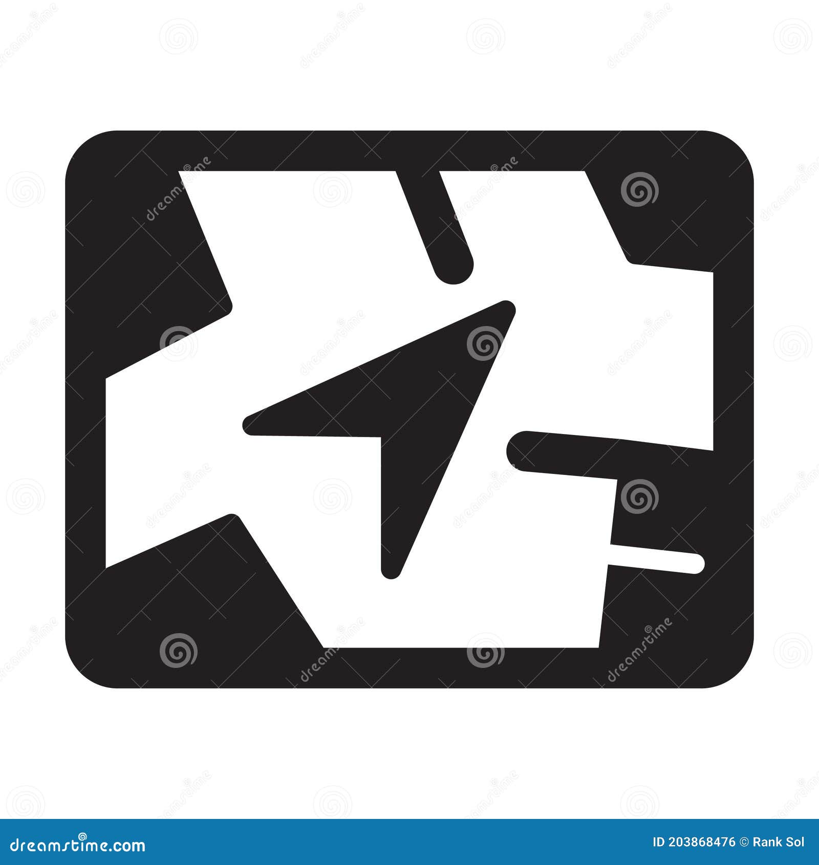 Navigation, Map, Gps, Direction Fully Editable Vector Icon Stock Vector ...