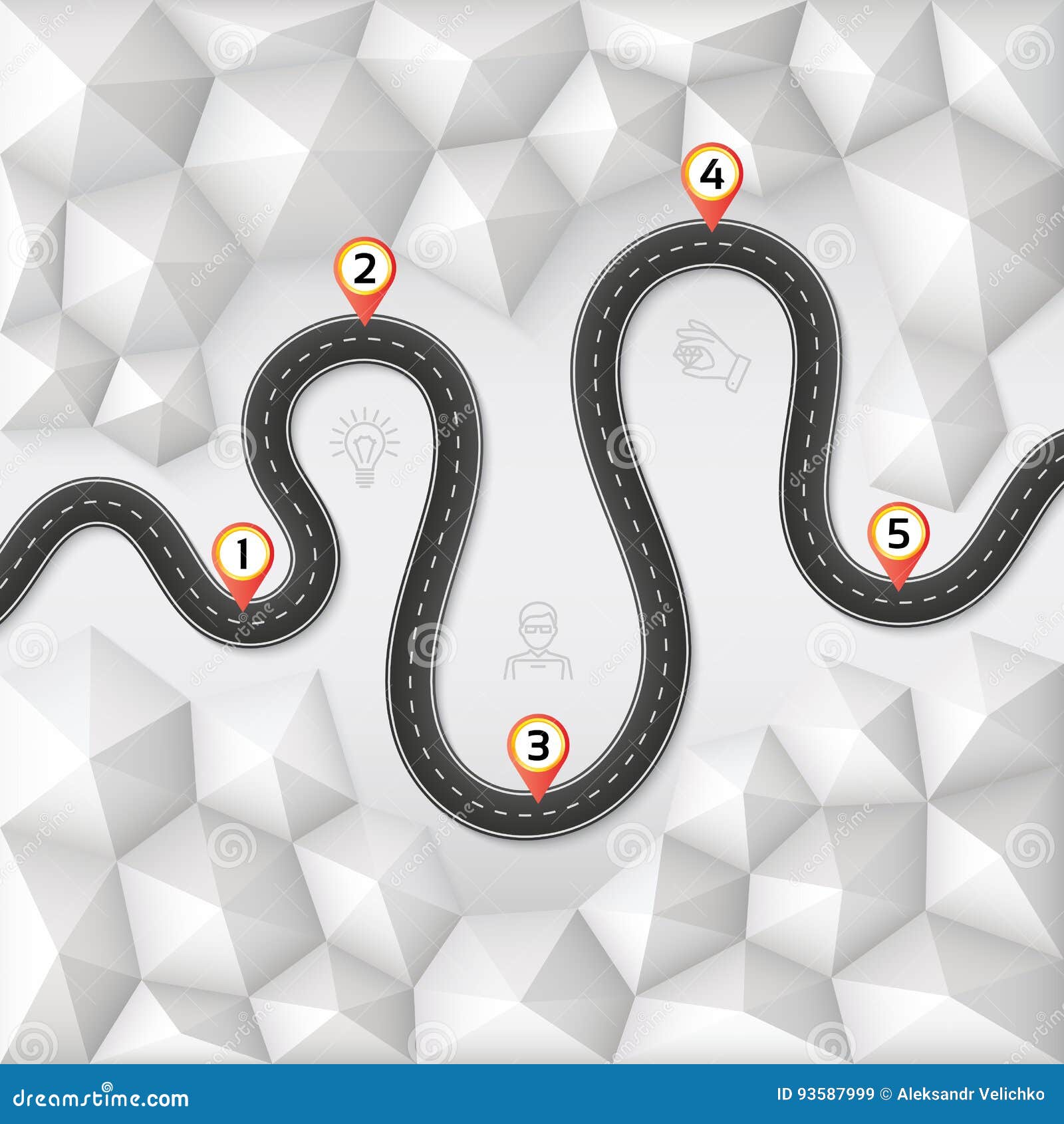 Navigation Map Infographic 9 Steps Timeline Polygon Concept. Win Stock ...