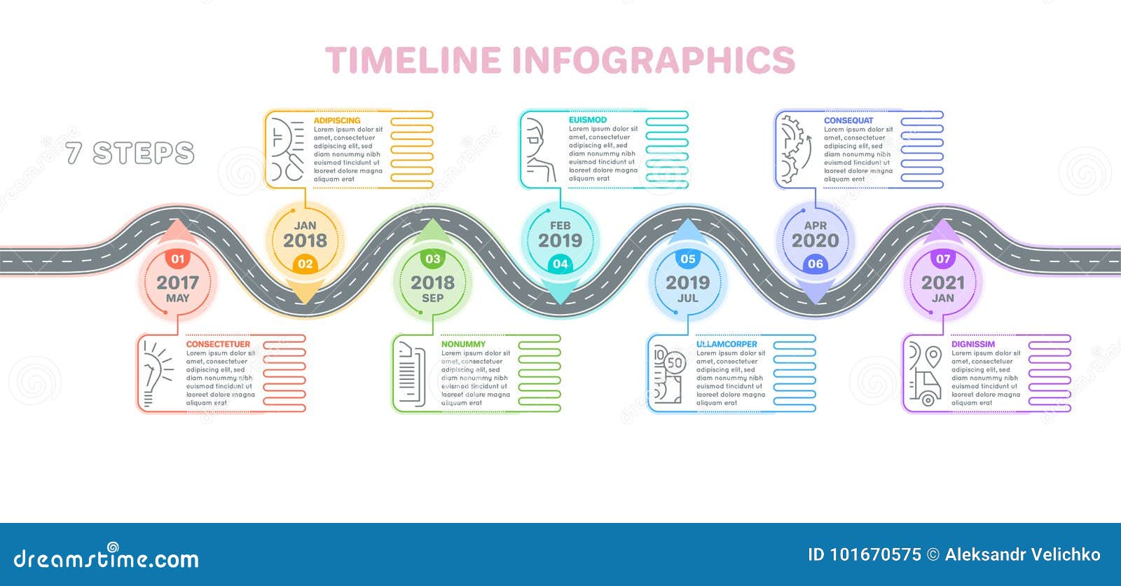 9 Navigation Timeline Infographics Timeline Navigation Illustrations