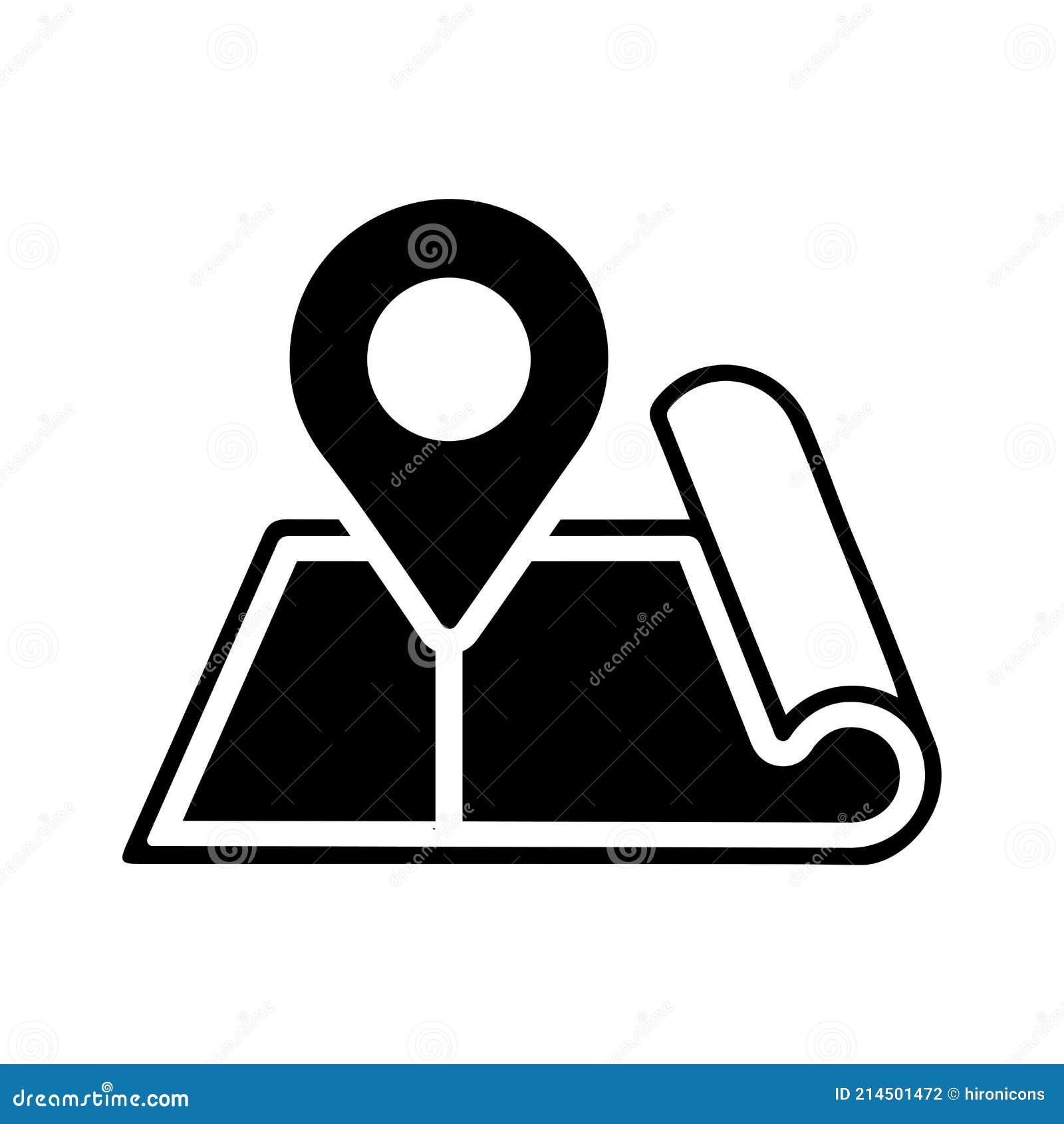 Navigation Map, Location Icon. Black Vector Graphics Stock Vector ...