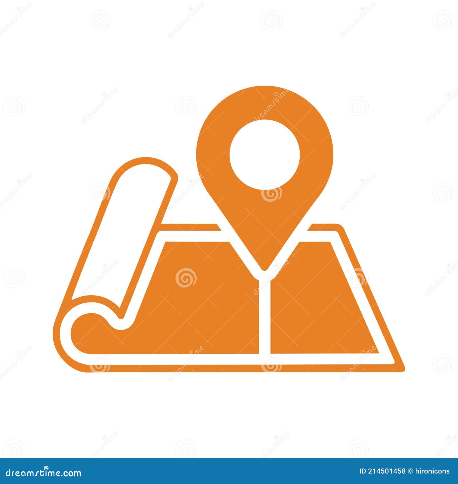Navigation Map, Location Icon. Orange Color Vector Stock Vector ...