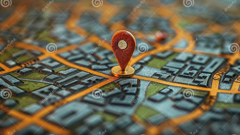 Navigation on the Map. My Location is on the Map Stock Illustration ...