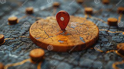 Navigation on the Map. My Location is on the Map Stock Illustration ...