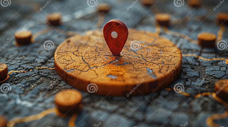 Navigation on the Map. My Location is on the Map Stock Illustration ...
