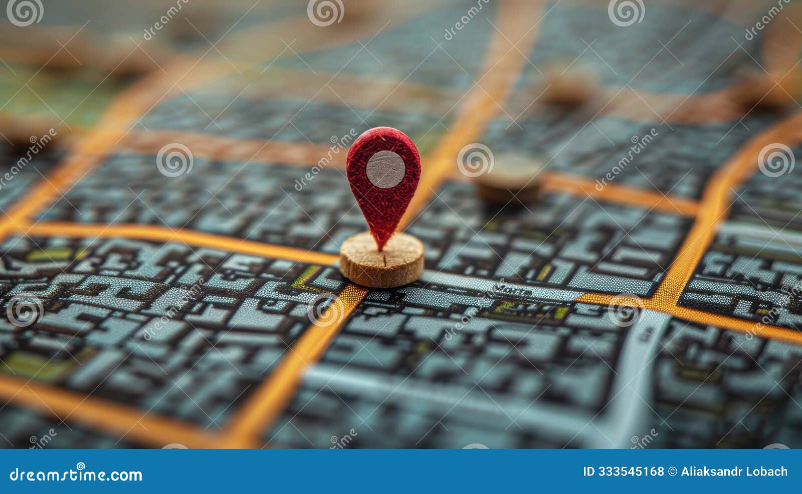 Navigation on the Map. My Location is on the Map Stock Illustration ...