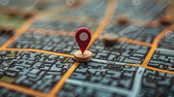 Navigation on the Map. My Location is on the Map Stock Illustration ...
