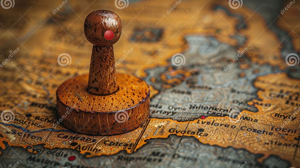 Navigation on the Map. My Location is on the Map Stock Illustration ...