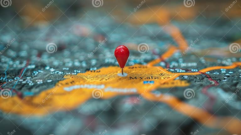 Navigation on the Map. My Location is on the Map Stock Illustration ...