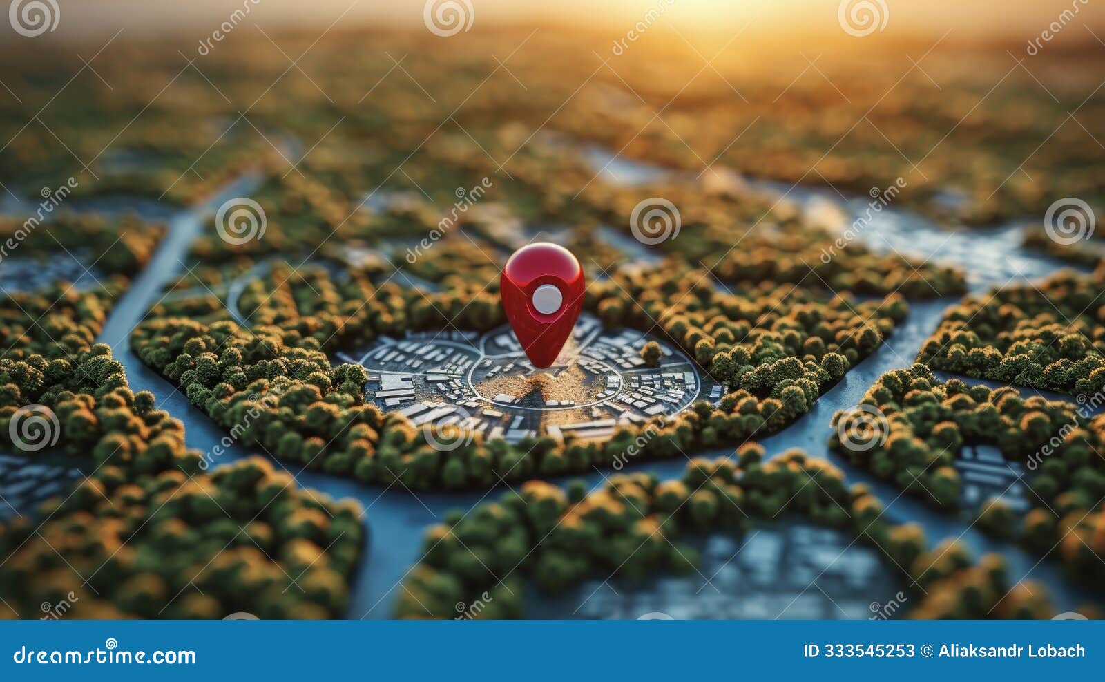 Navigation on the Map. My Location is on the Map Stock Illustration ...
