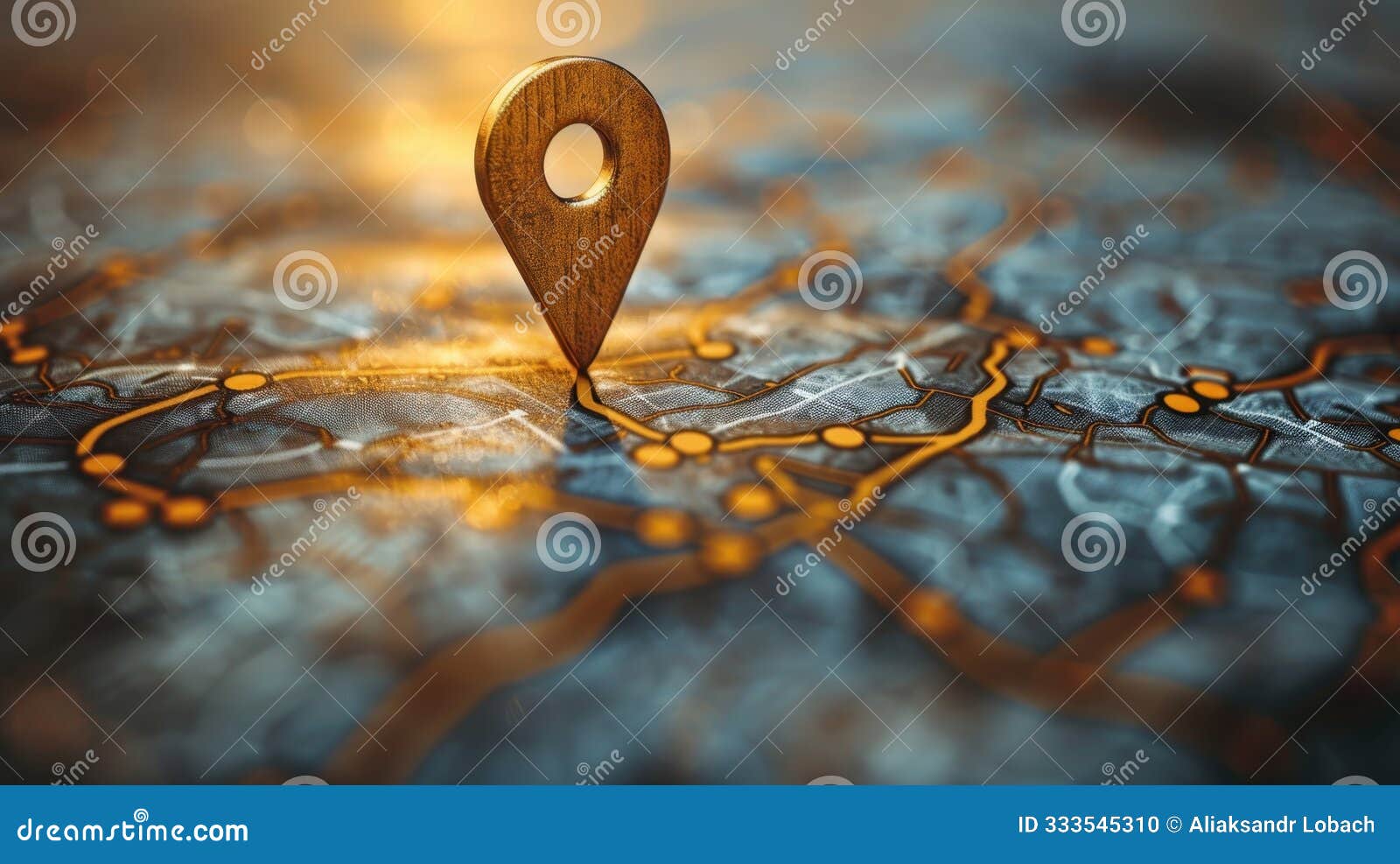 Navigation on the Map. My Location is on the Map Stock Illustration ...