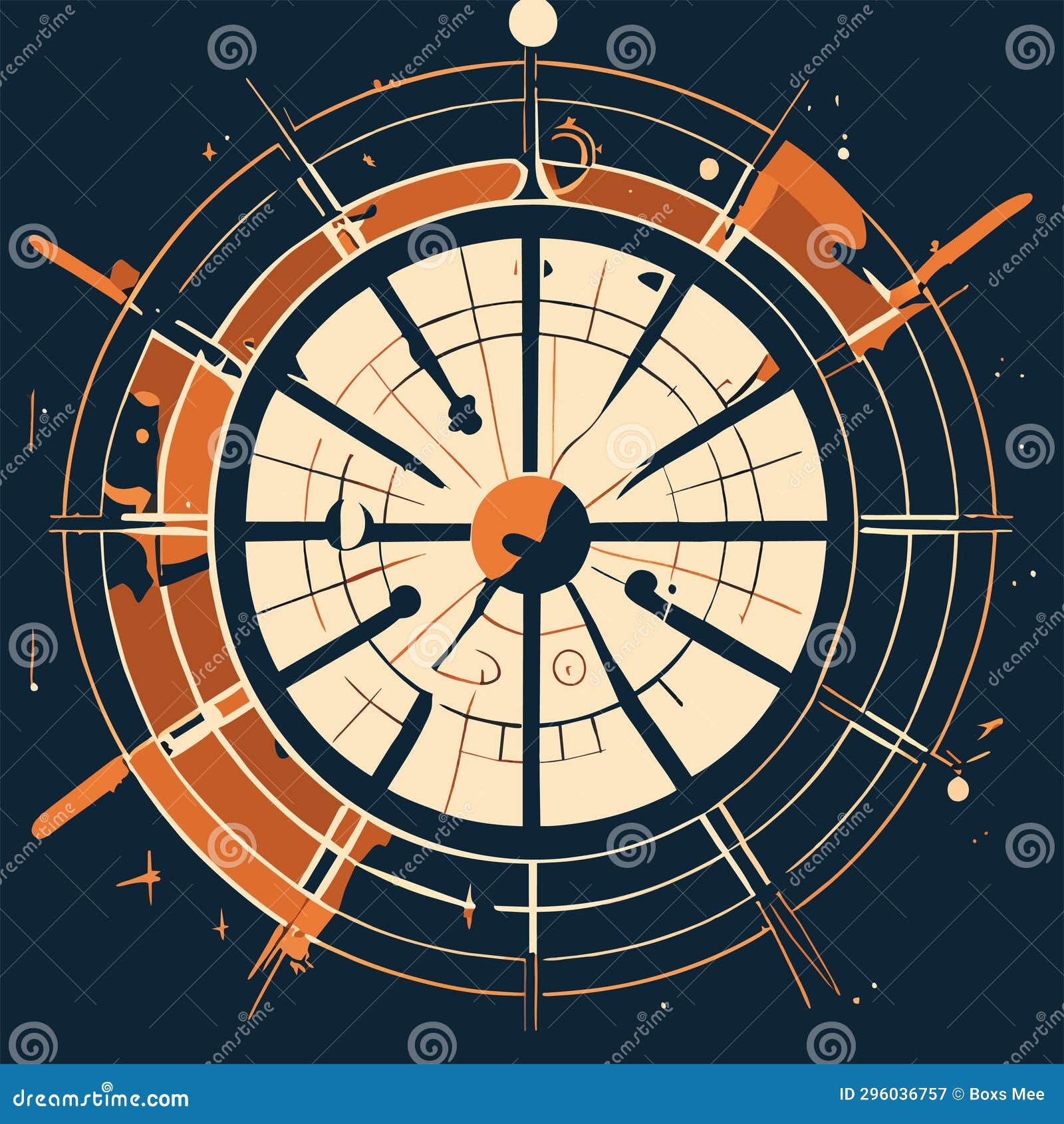 Navigation Map. Navigation Equipment. Vector Illustration in Flat Style ...